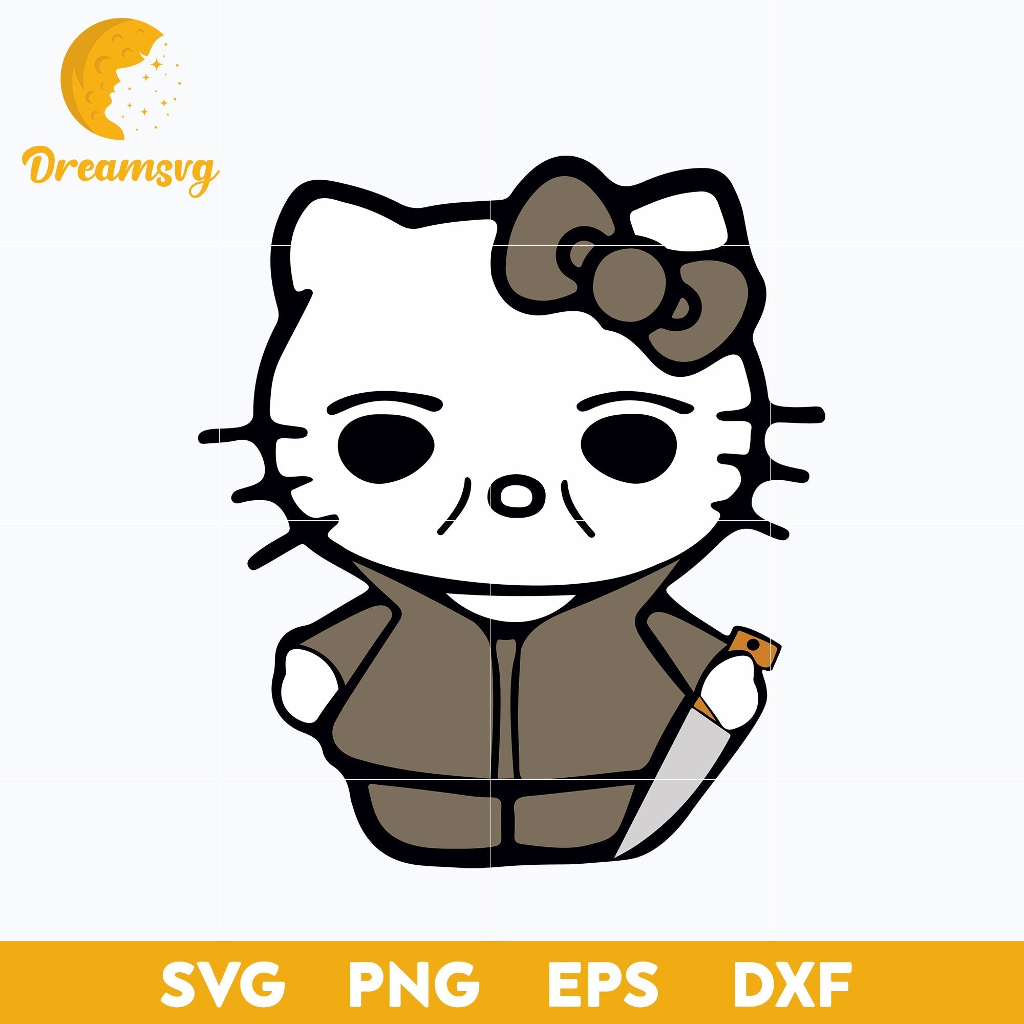 Hello Kitty Michael Myers Svg, Hello Kitty Halloween Svg, Hello Kitty