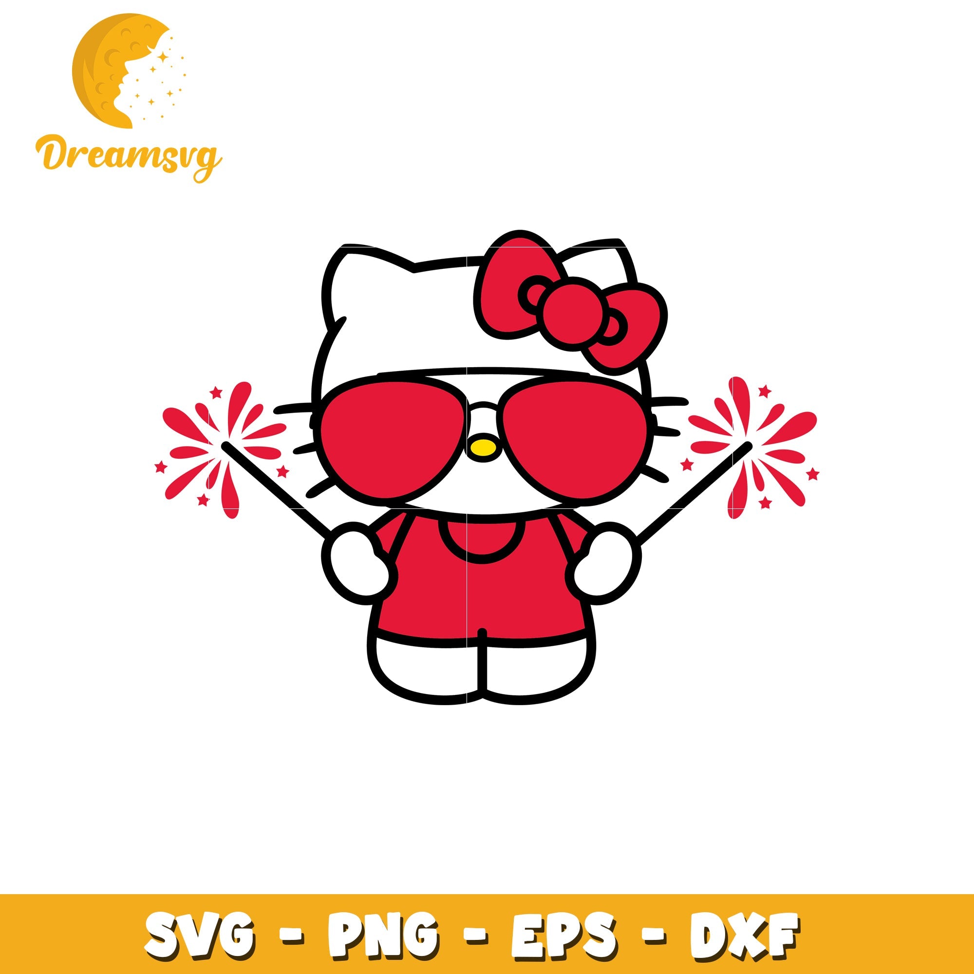 Hello Kitty SVG Design Fireworks