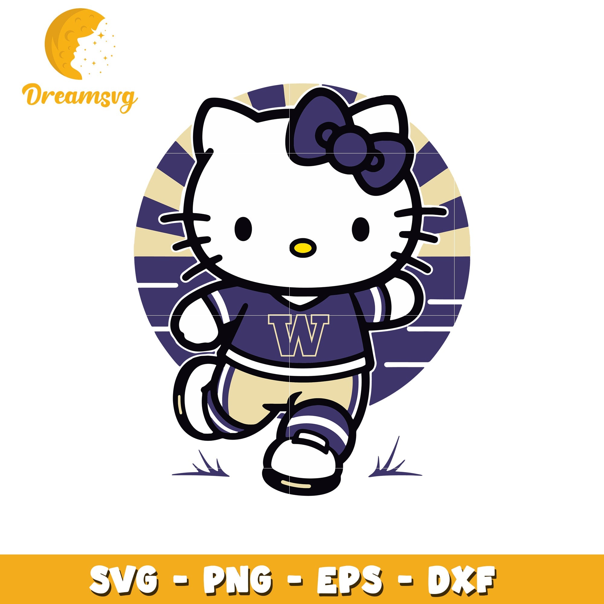 Hello Kitty SVG Design for Washington Fans Team Spirit