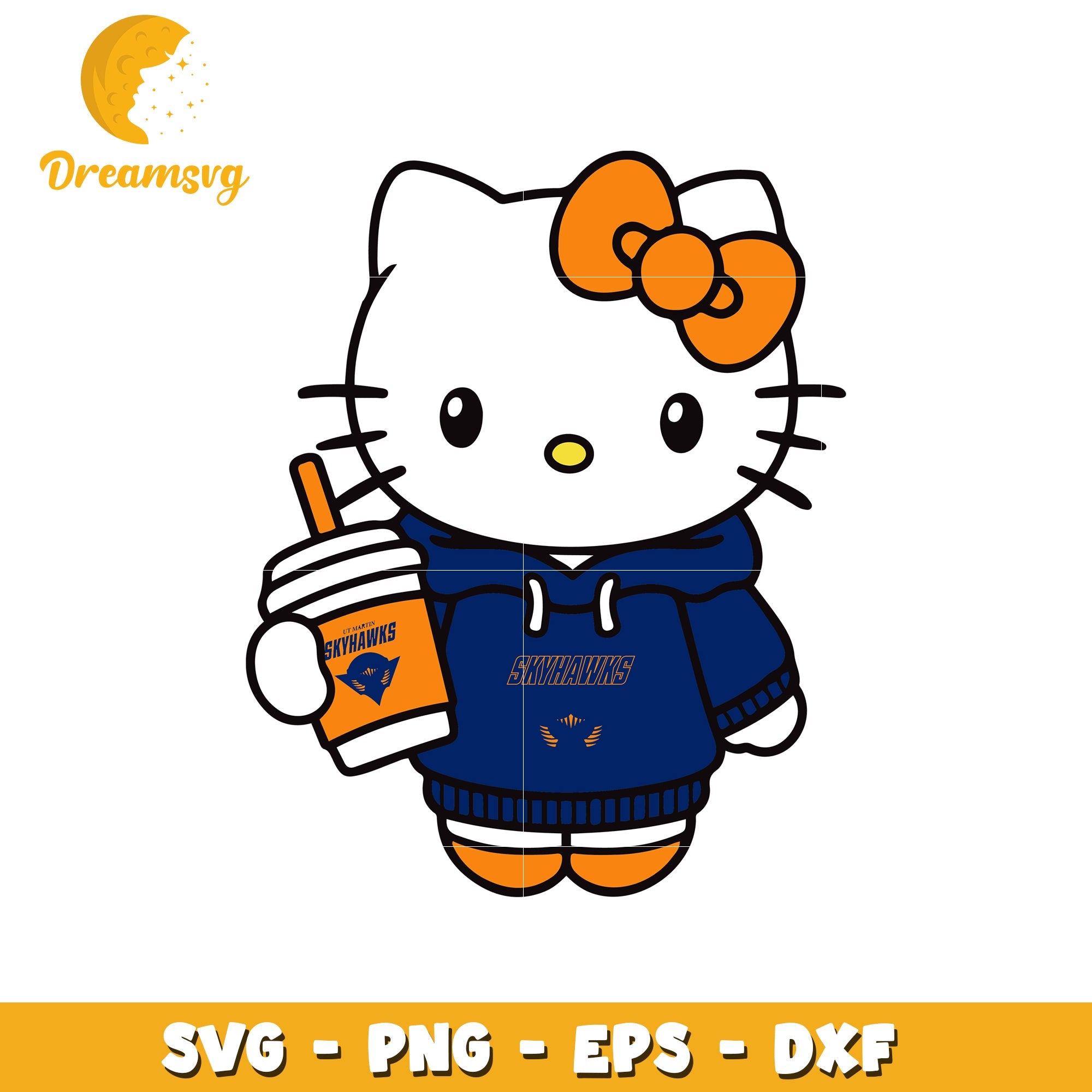 Hello Kitty SVG Design with Skyhawks Theme Art