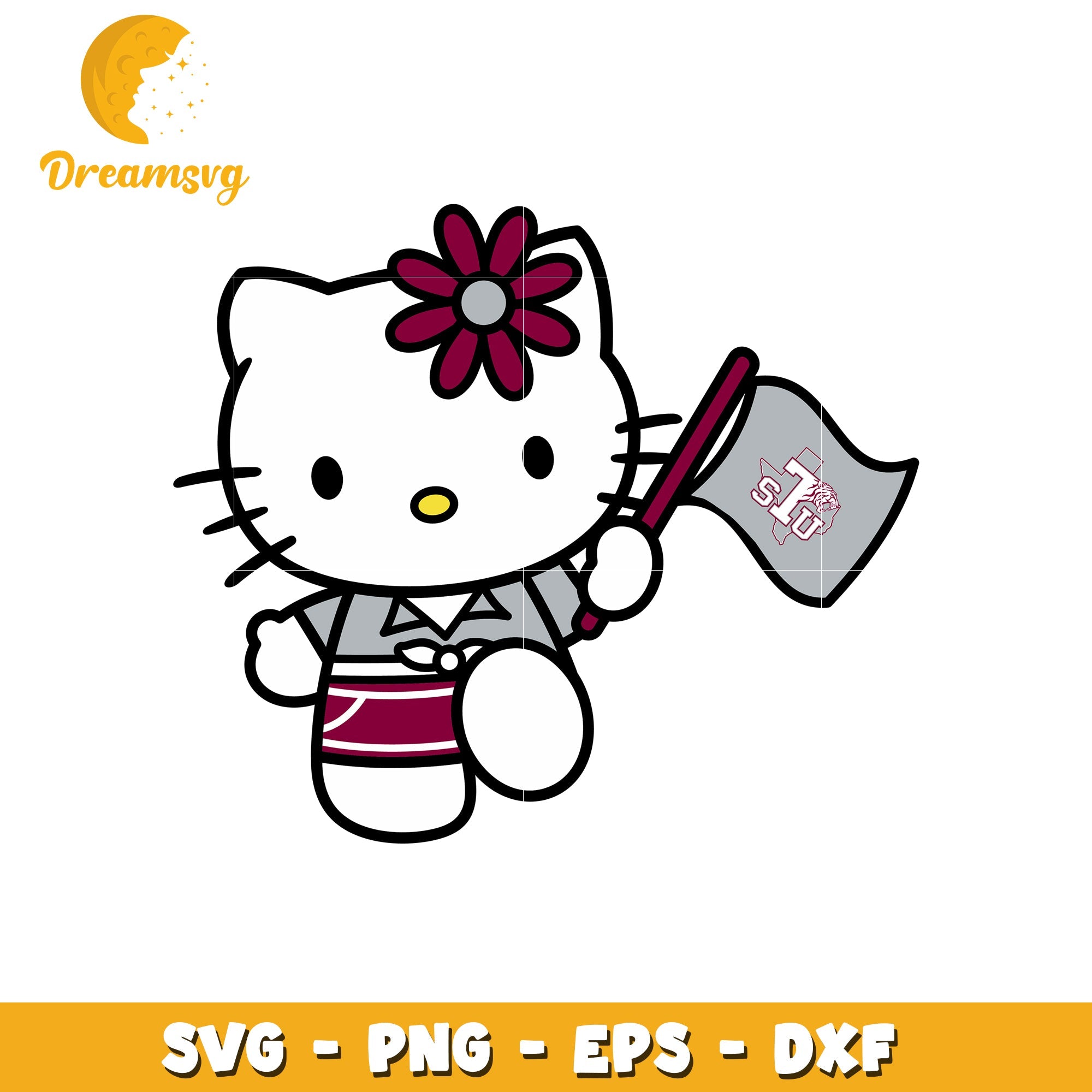 Hello Kitty SVG Texas Tech Design