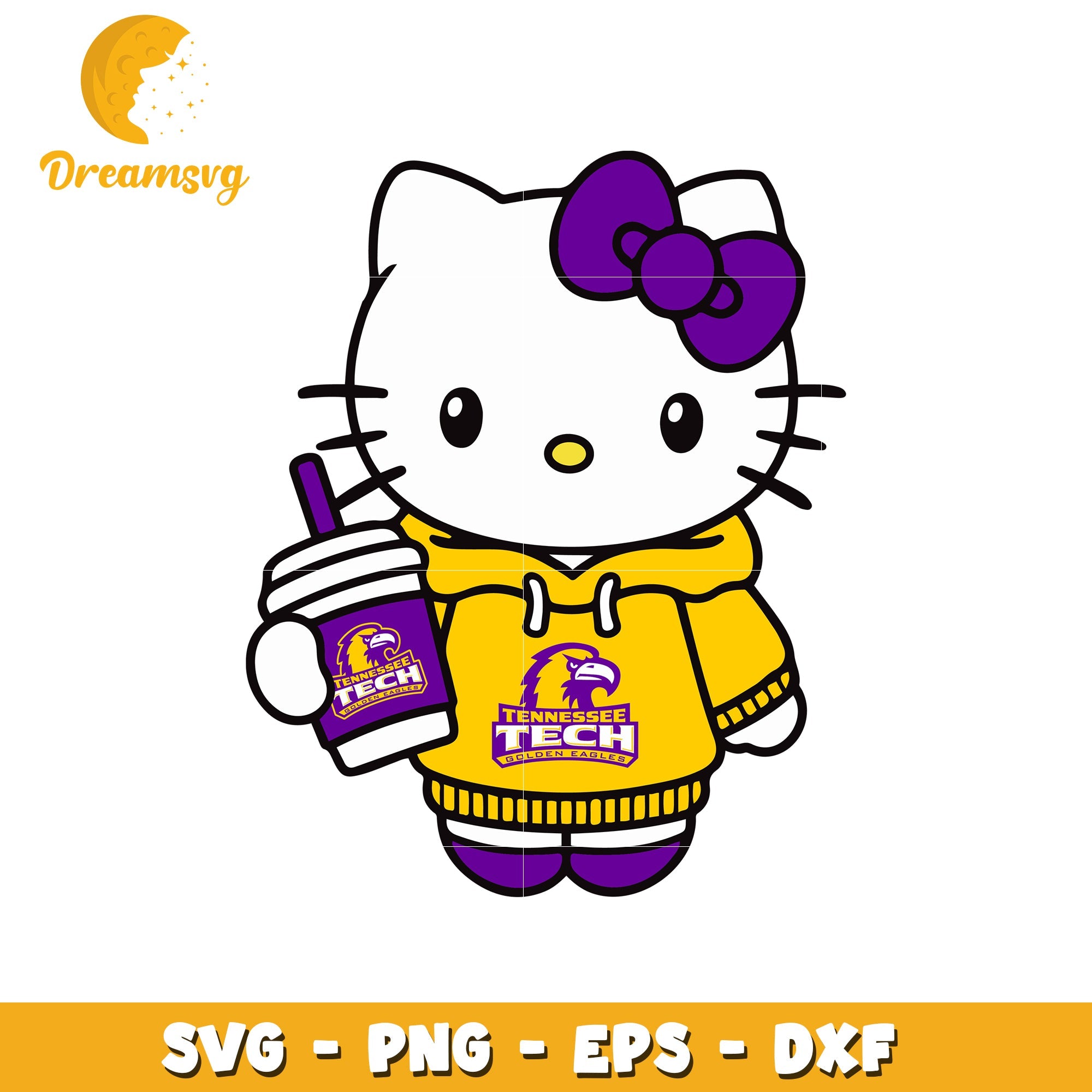 Hello Kitty Tennessee Tech SVG Design Printable Art