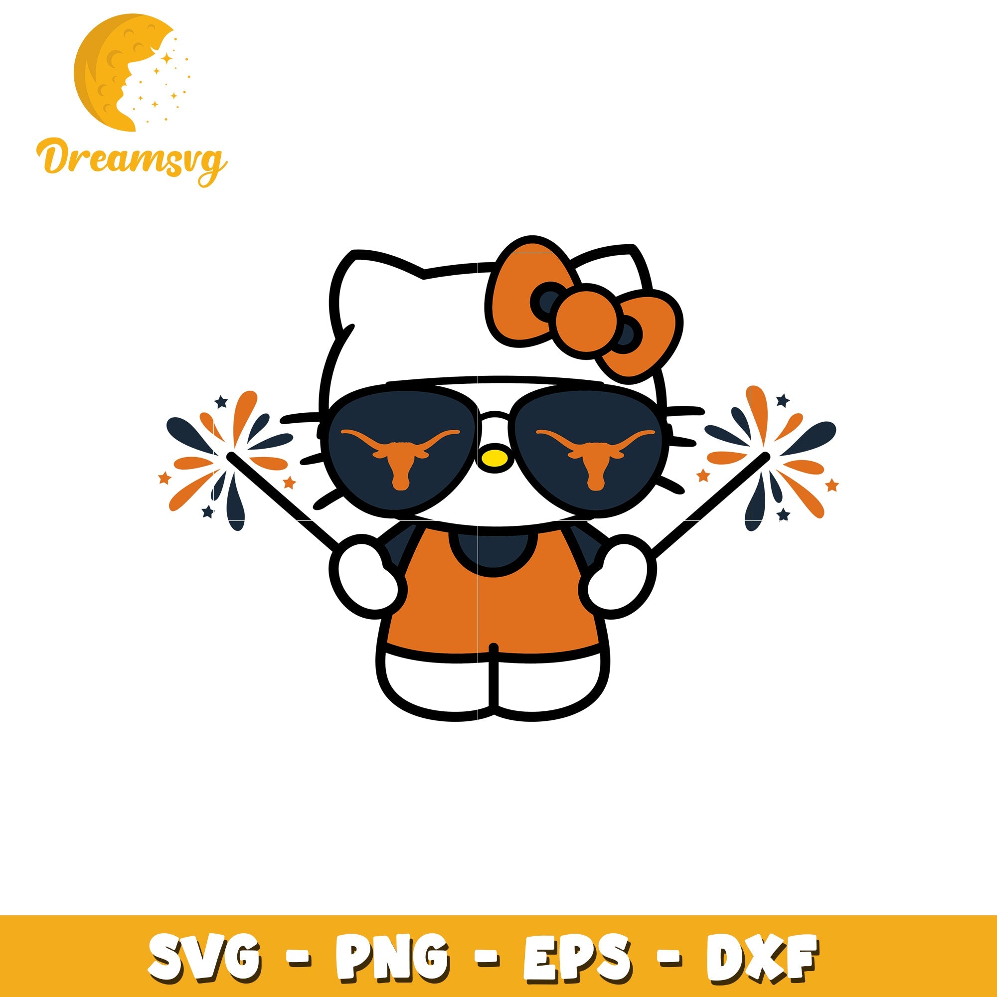 Hello Kitty Texas Longhorns SVG