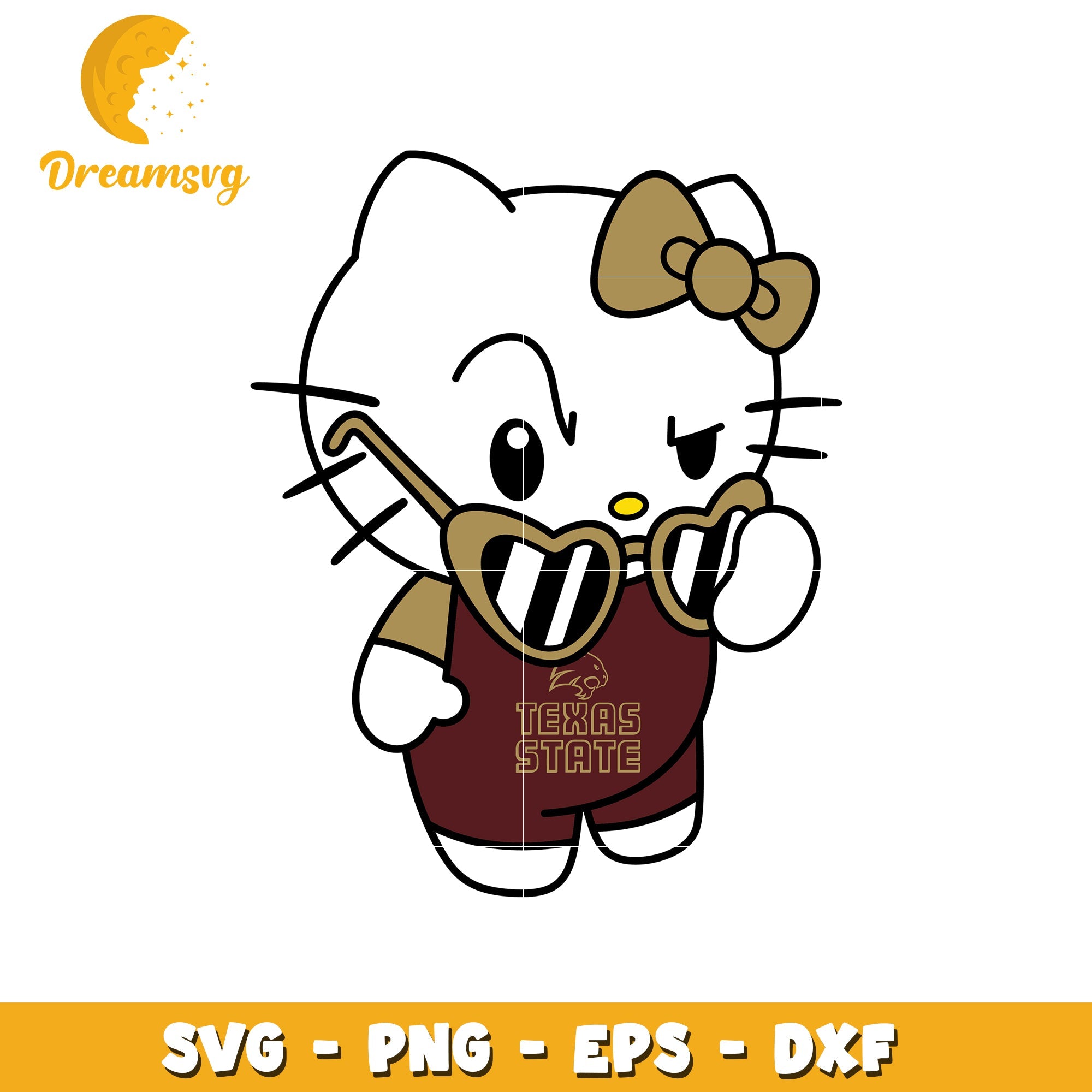 Hello Kitty Texas State SVG Design for Fans
