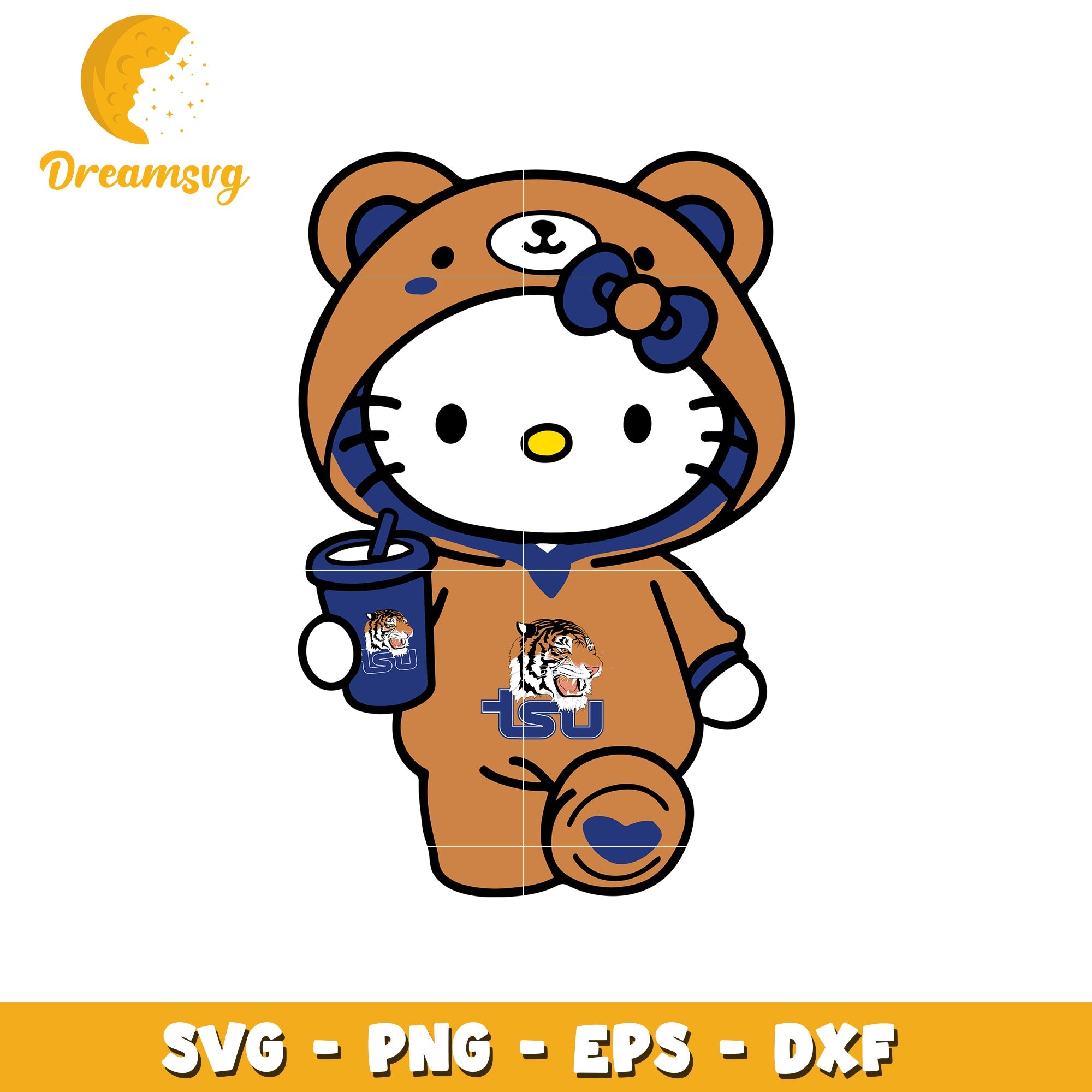 Hello Kitty Tiger SVG Cute Character Design File