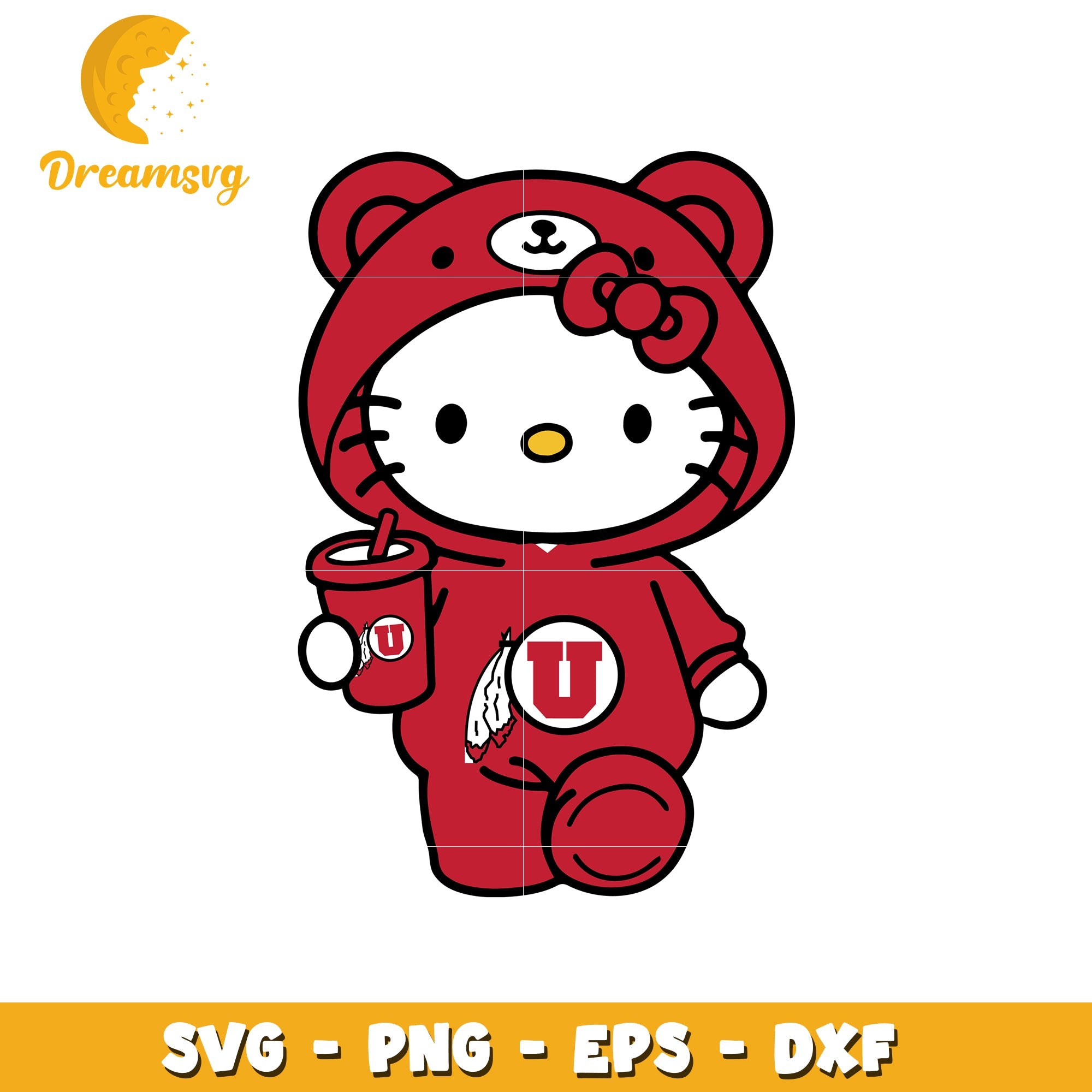 Hello Kitty Utah Utes SVG Design
