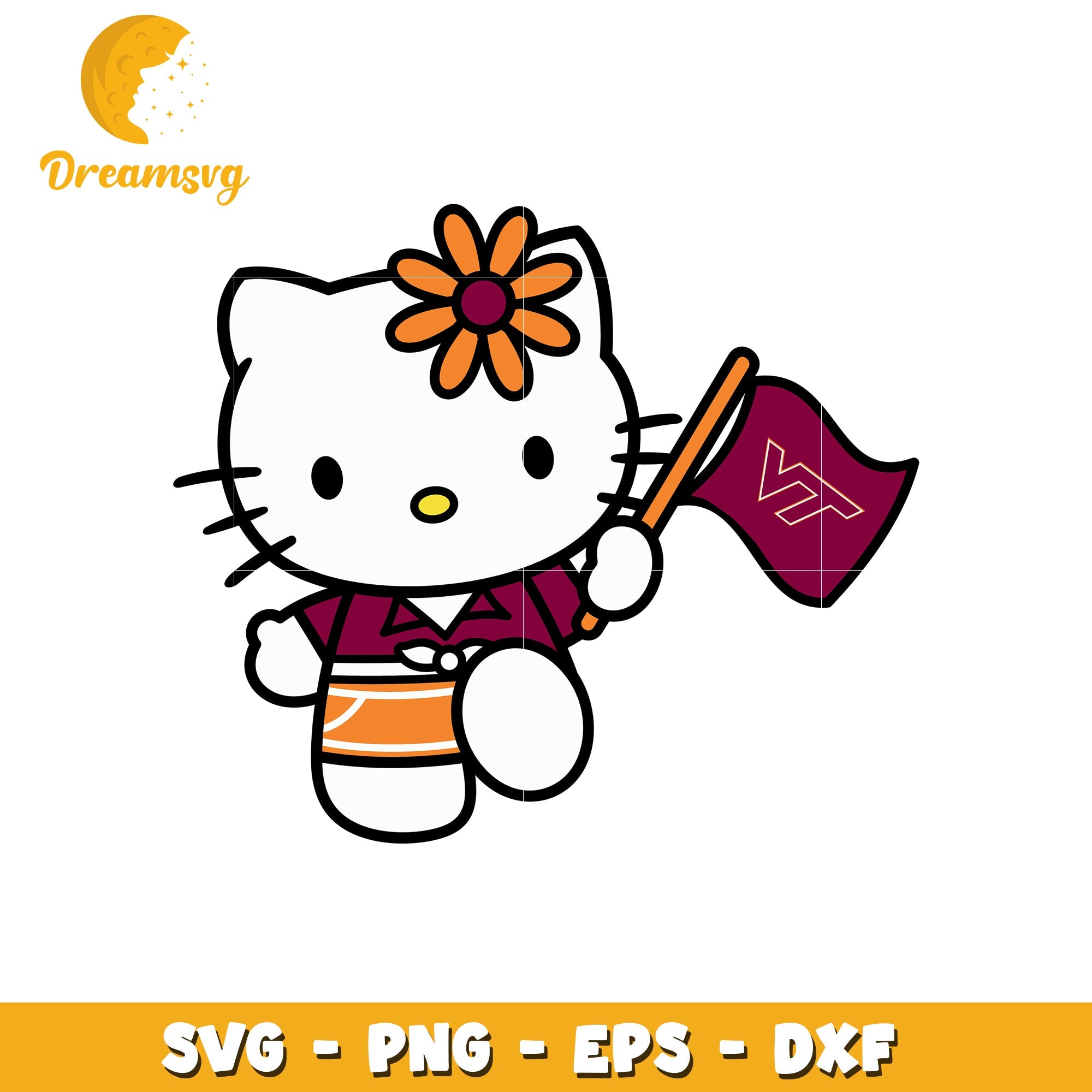 Hello Kitty Virginia Tech SVG Design for Fans