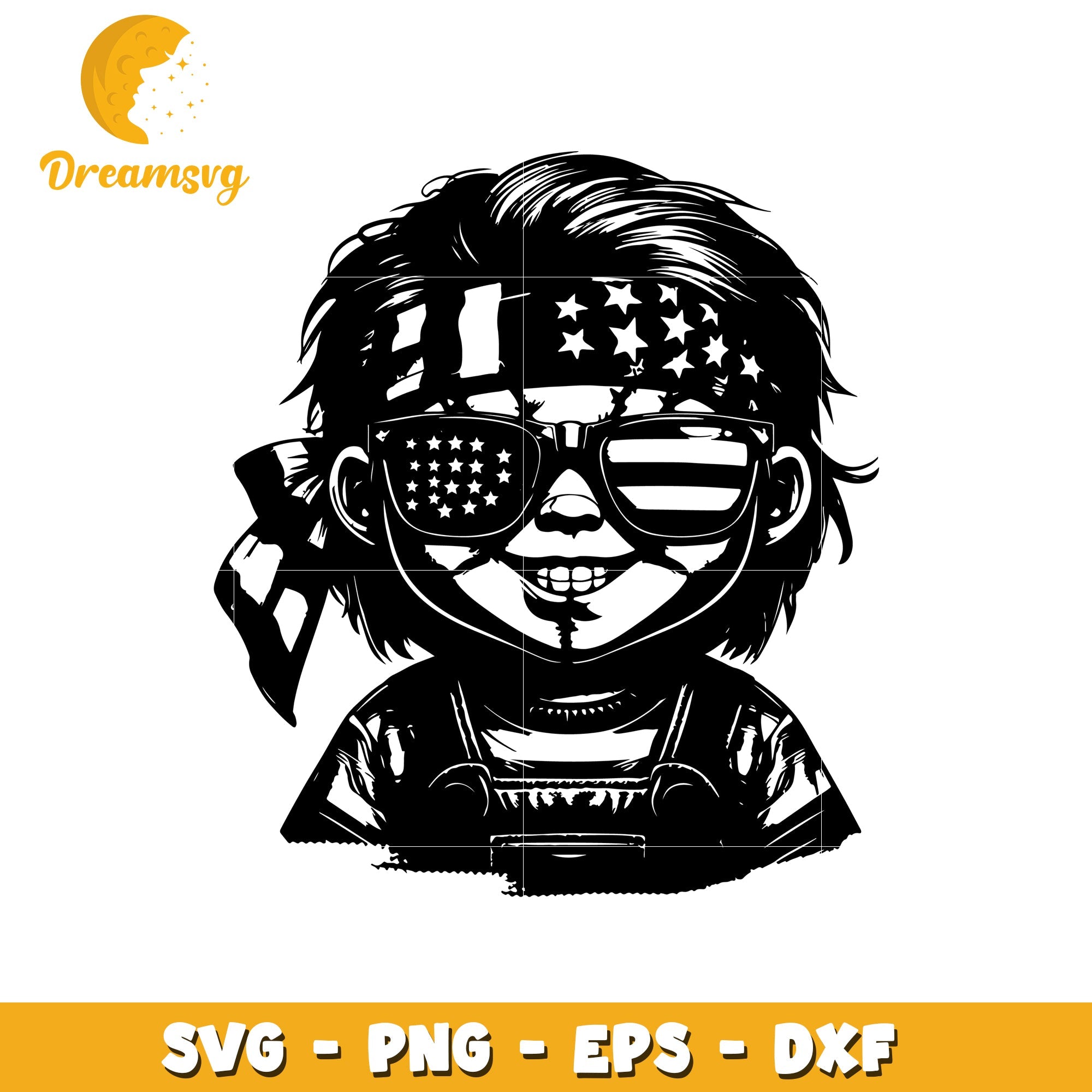 Horror Chucky US flag svg, america flag svg, chucky svg