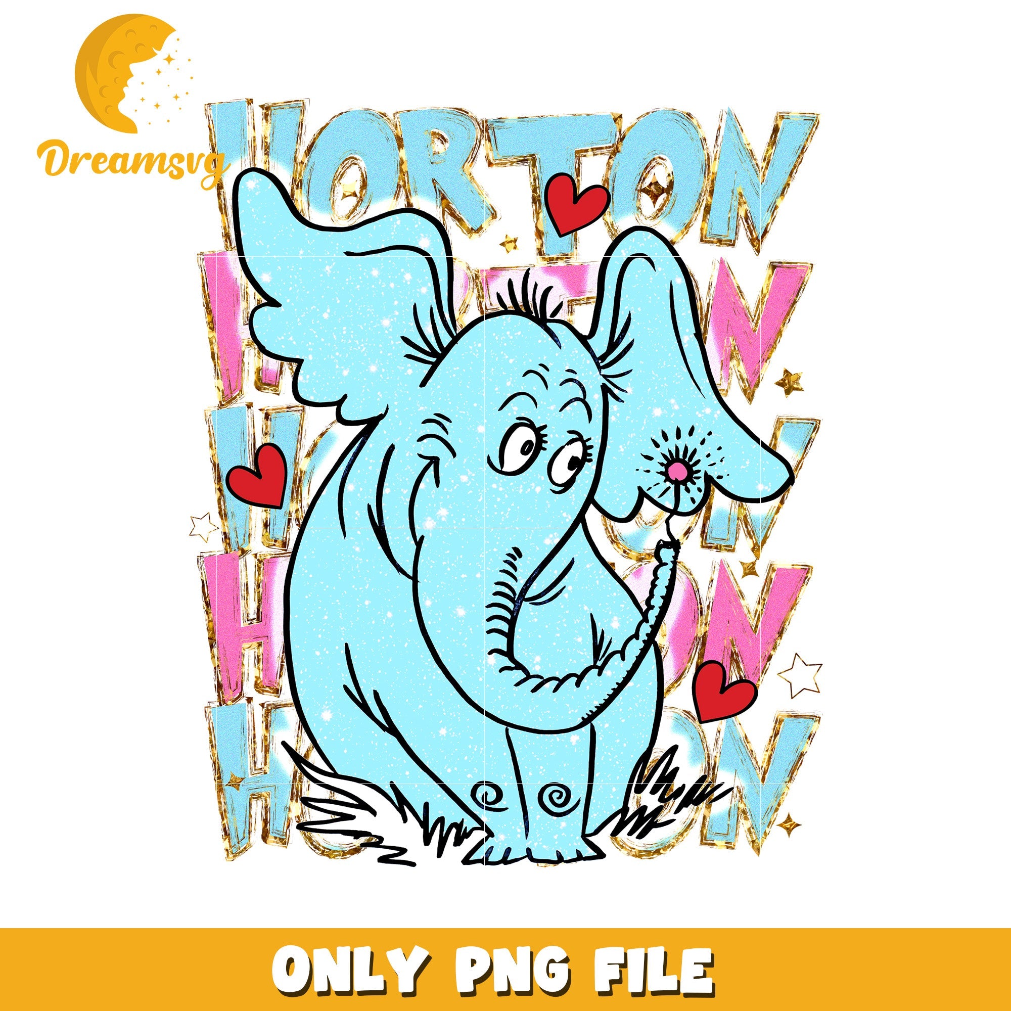 Horton heart shape png, dr seuss horton png, cartoon png