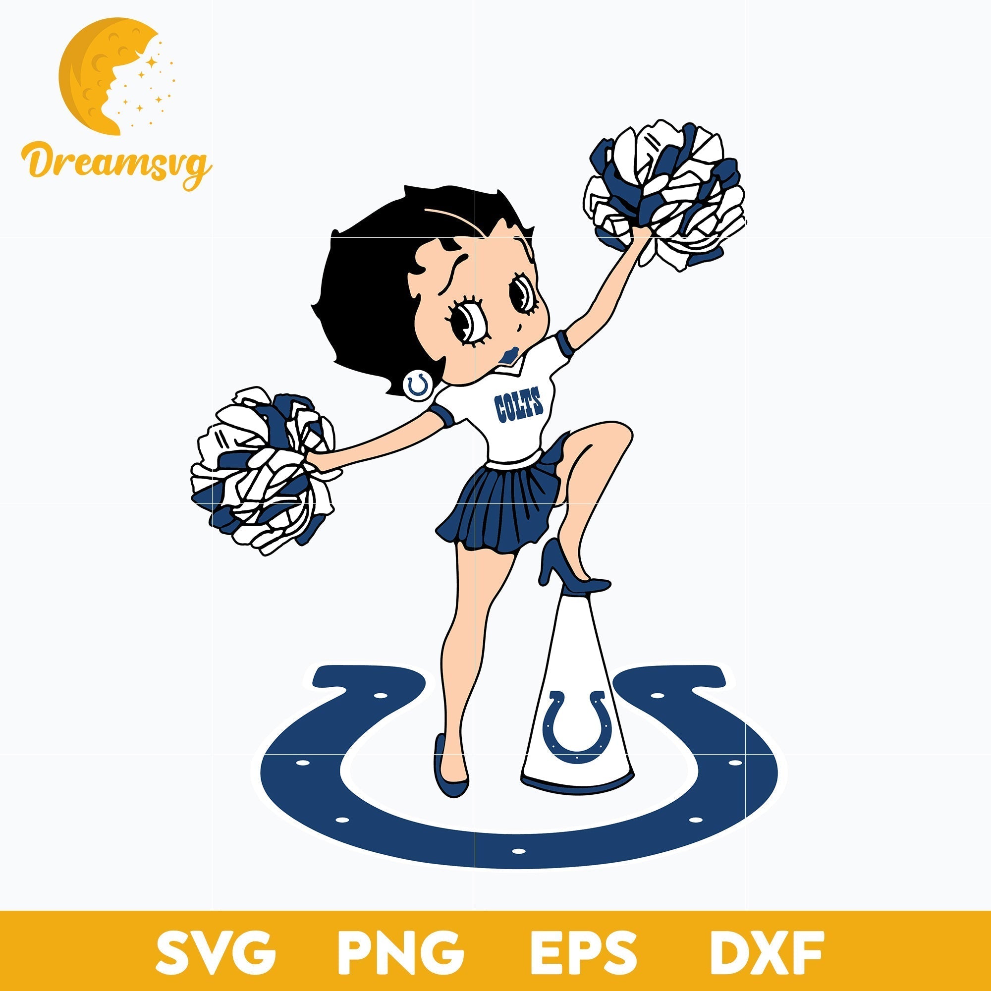 Indianapolis Colts Betty Boop Cheerleader Cheerleader Nfl Svg, Indiana