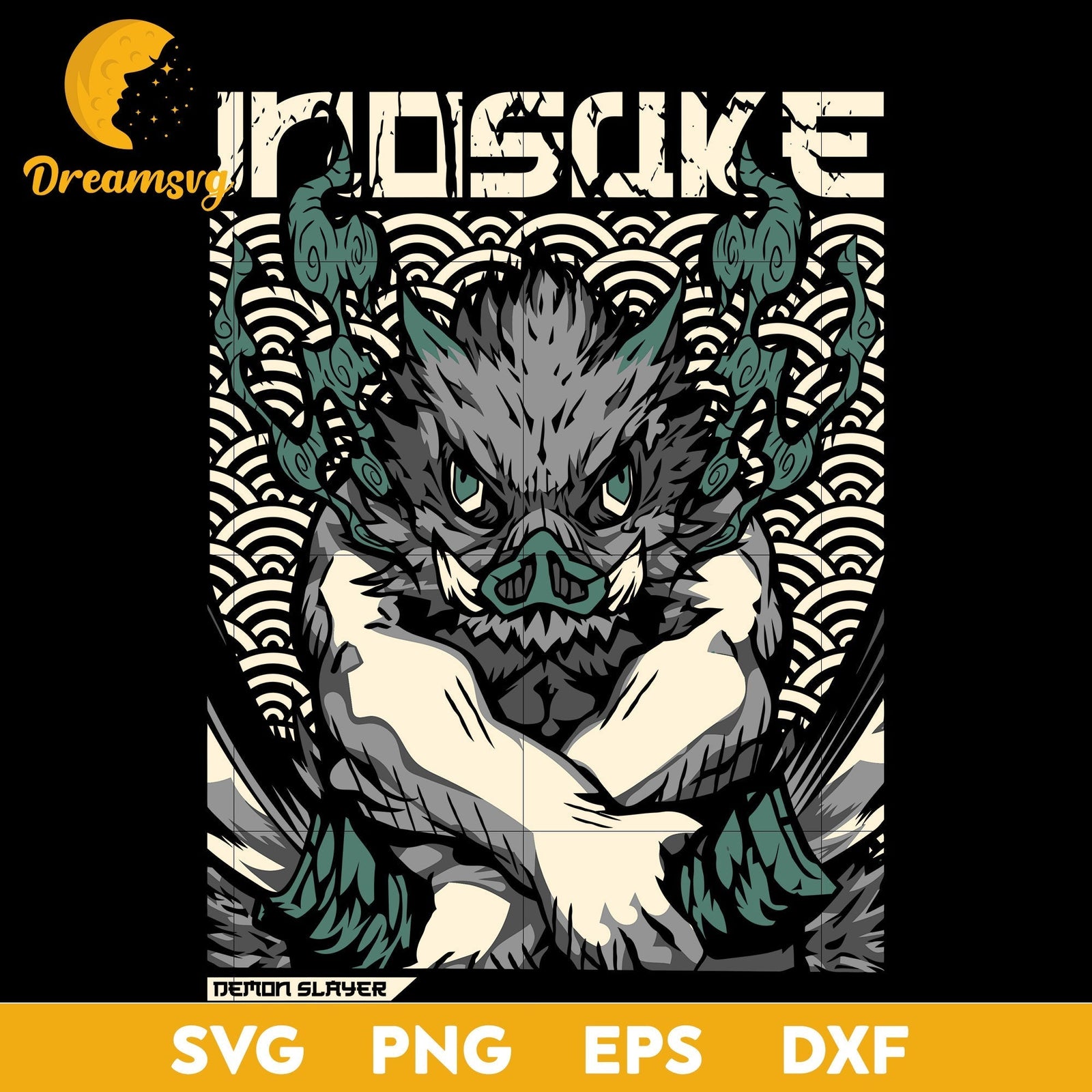 Inosuke Hashibira Svg, Anime Svg, Inosuke Svg, Demon Slayer Kimetsu No