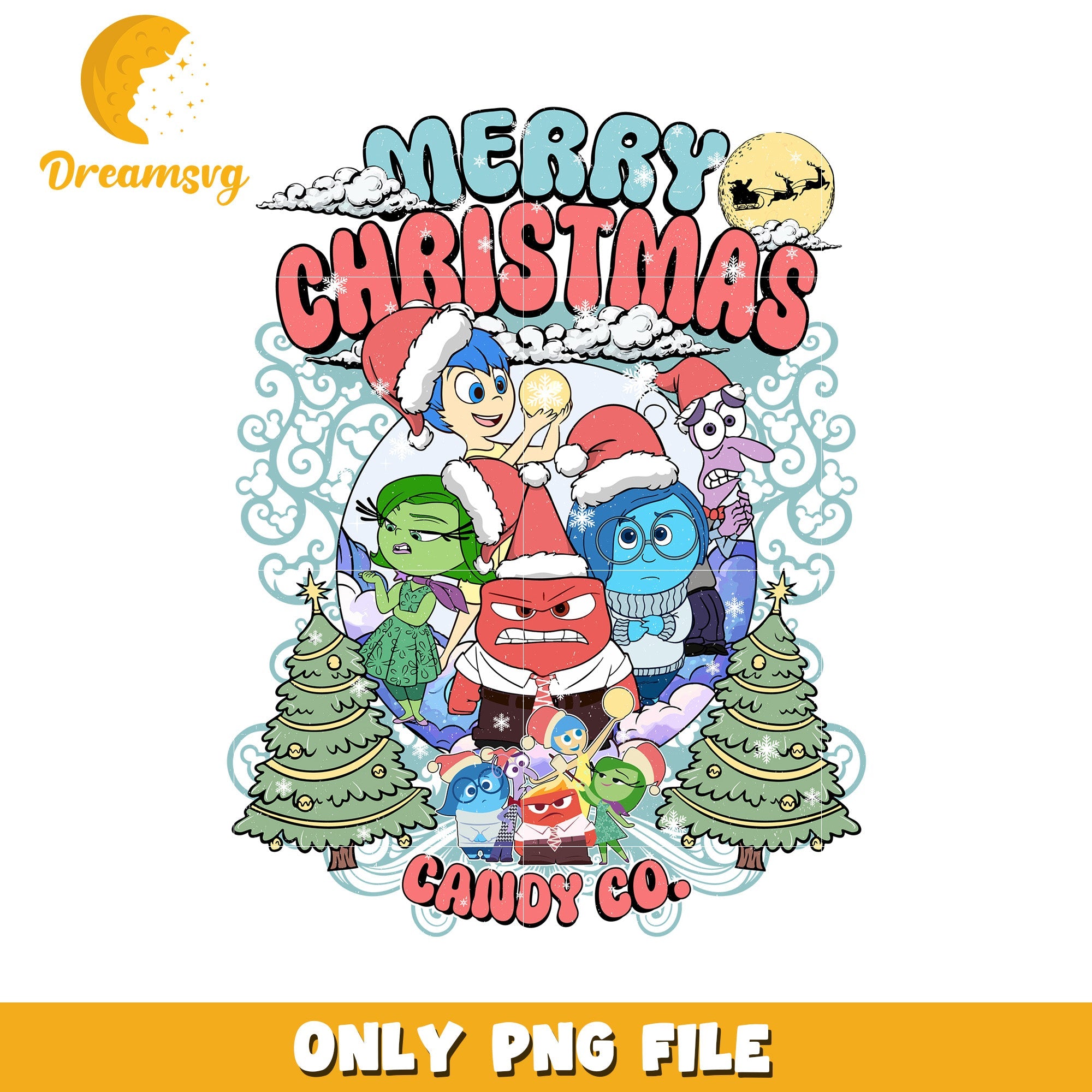Inside Out Christmas PNG Sublimation