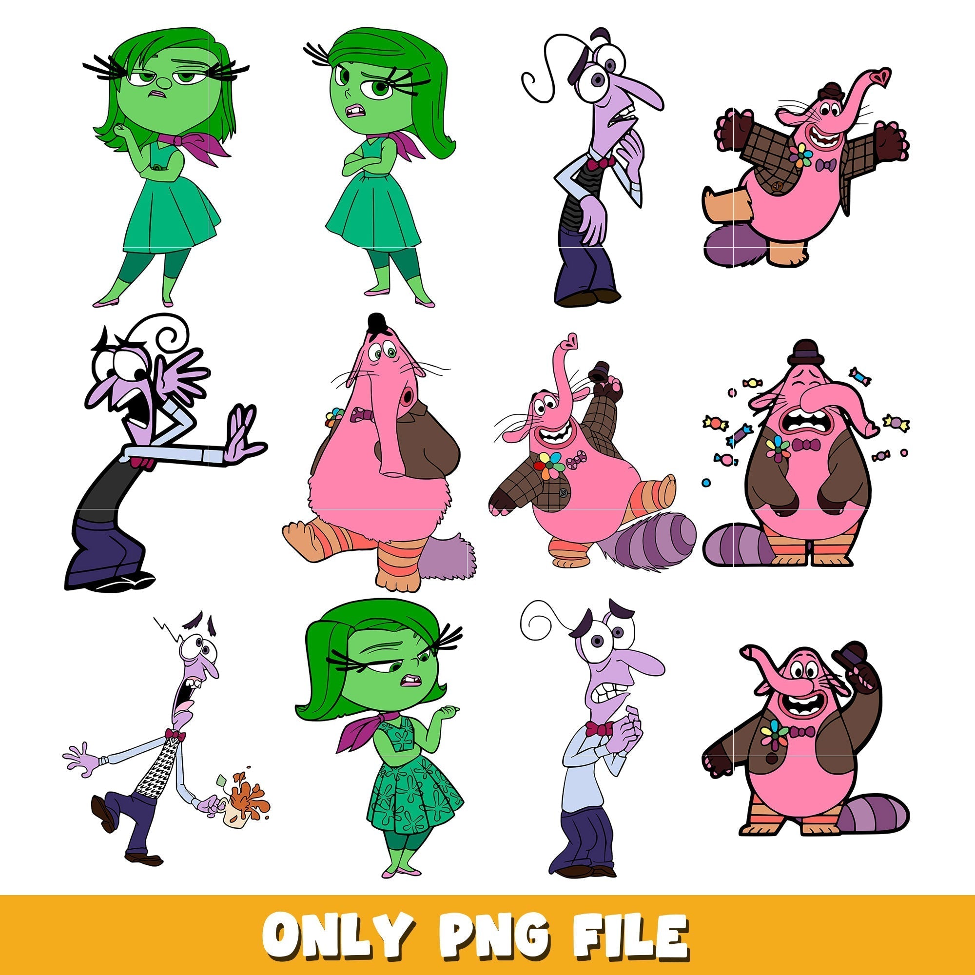 Disney Inside out 2 cute characters bundle png, Inside Out 2 png, Disn