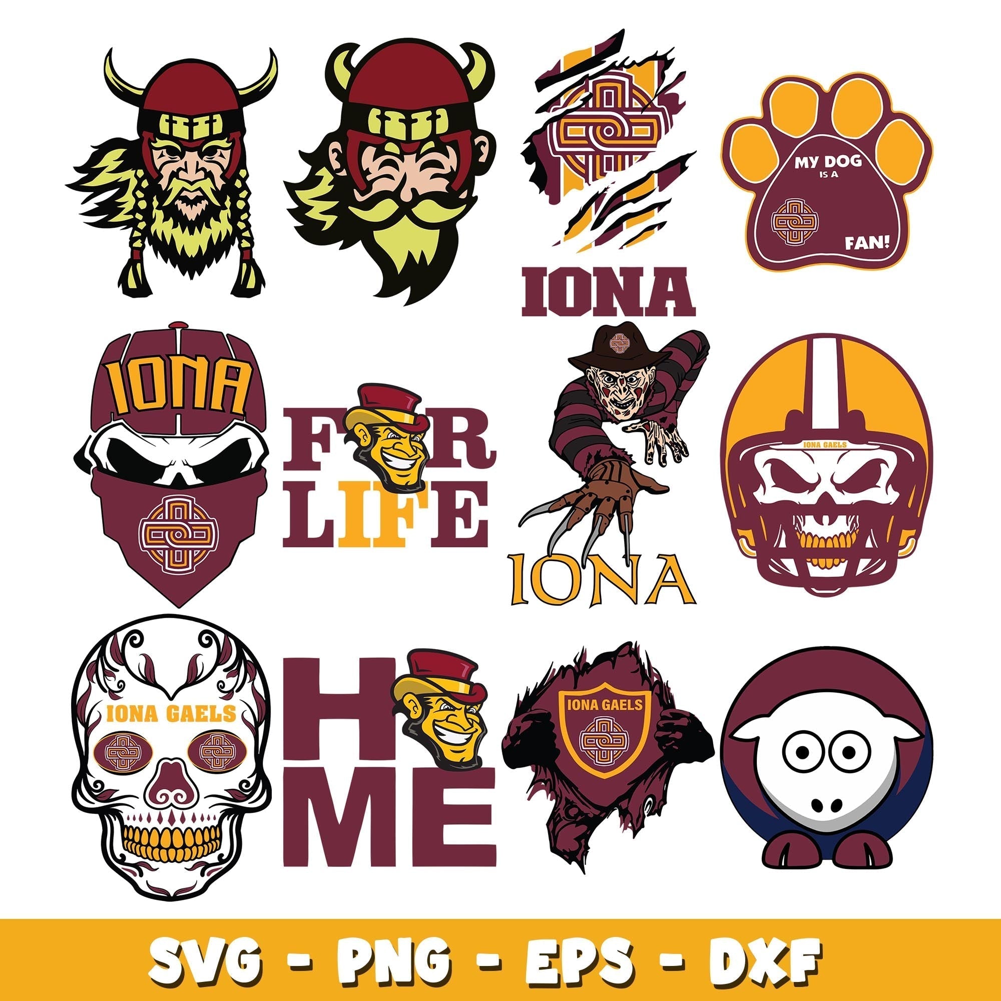 Iona Gaels logo Bundle svg, Iona Gaels logo svg, ncaa svg