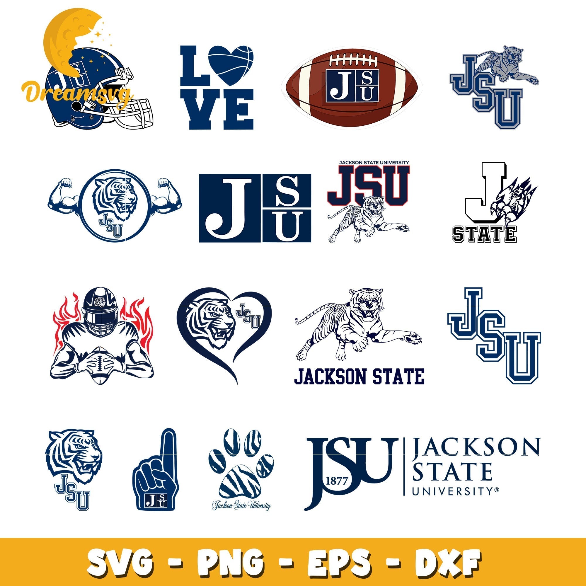 Jackson state tigers logo ncaa bundle svg, jackson state tigers footba