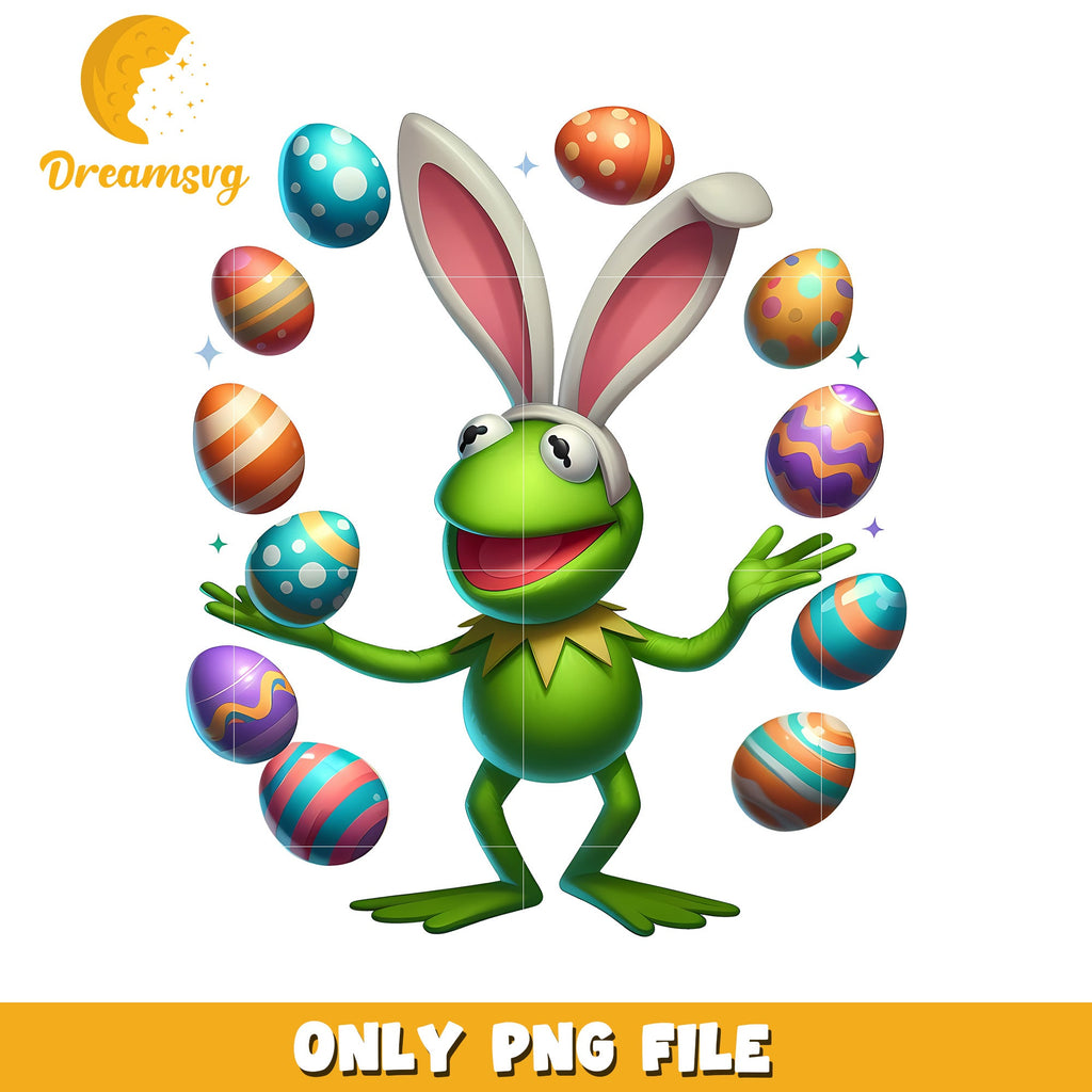 Kermit frog cosplay bunny png, easter day png, sesame street png