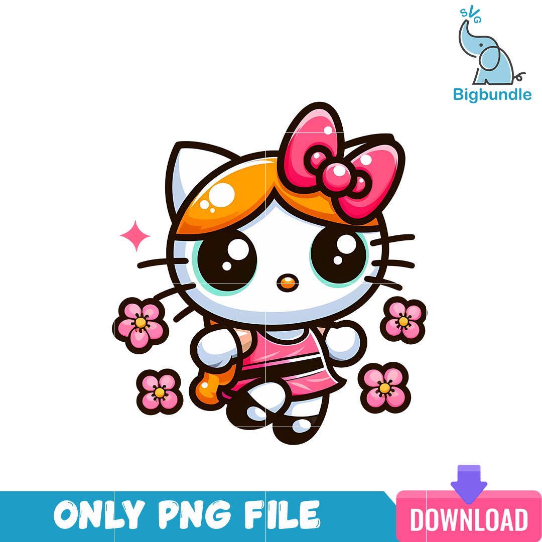 PowerPuff Girl Hello Kitty PNG