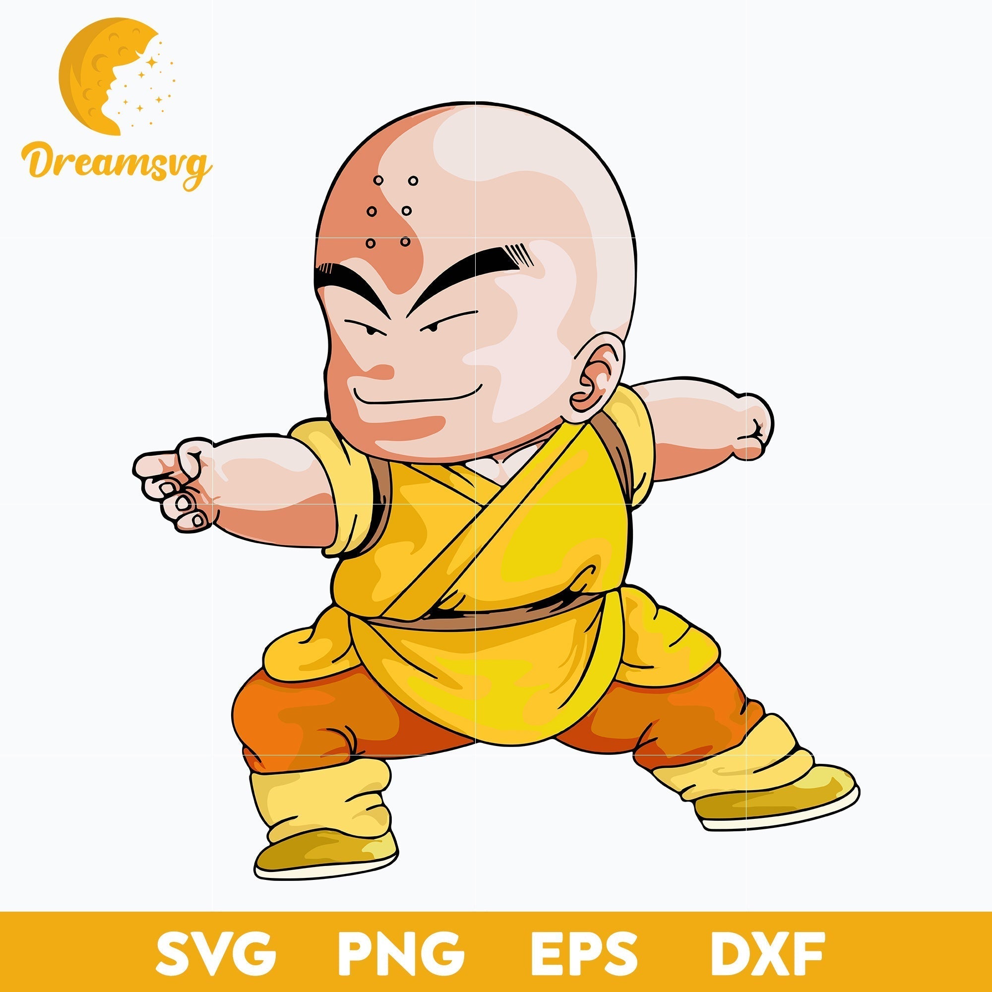 Krillin Svg, Dragon Ball Svg, Anime Manga Svg, Krillin Anime Svg, Anim