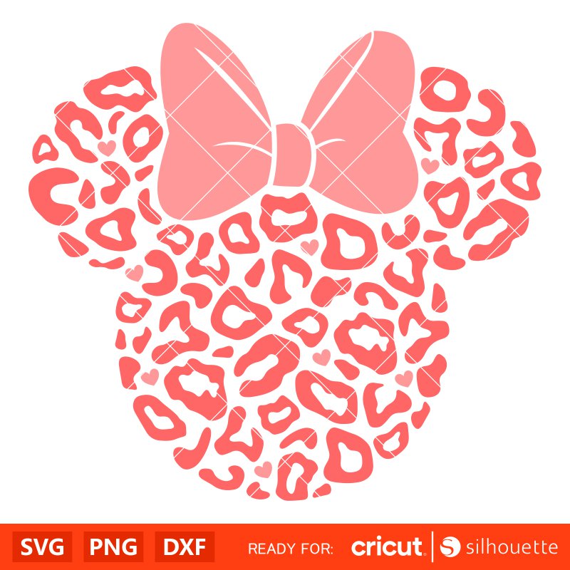 Leopard Skin Minnie Svg, Mickey Head Svg, Minnie Mouse Svg, Disney Svg