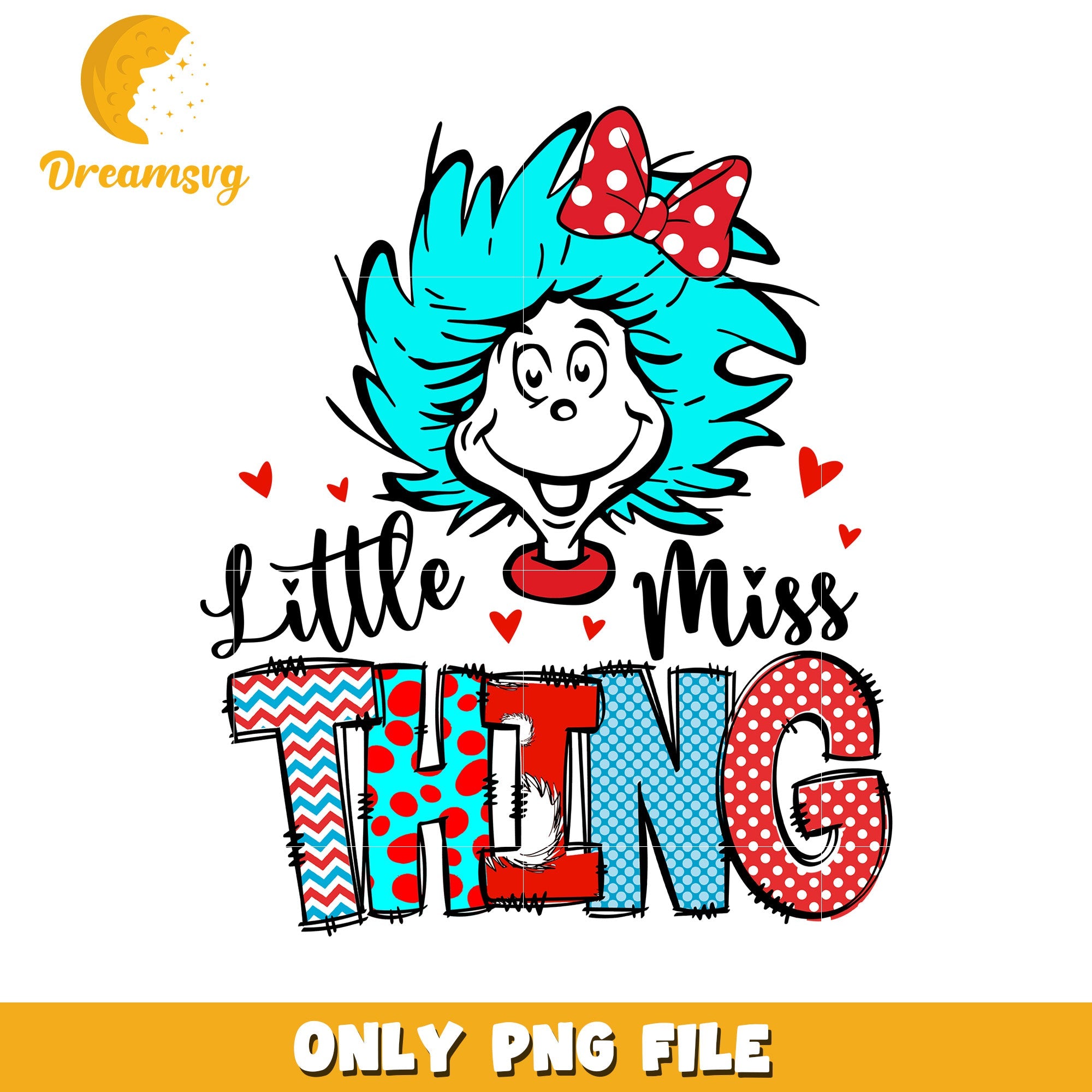 Little Miss Thing Colorful PNG Design for Kids Fun Decor