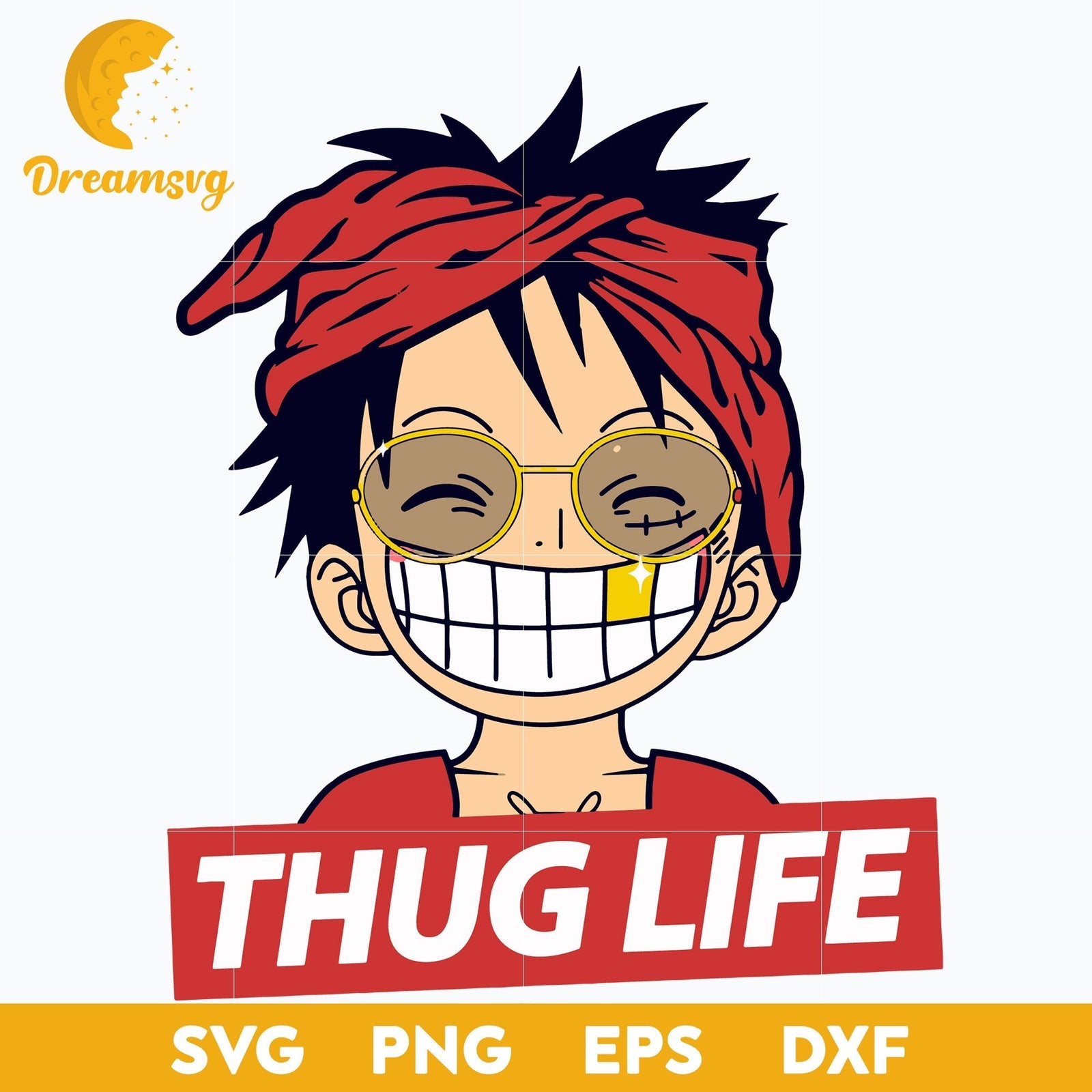 Luffy Thug Life Svg, One Piece Svg, Luffy One Piece Svg, Luffy Svg, On