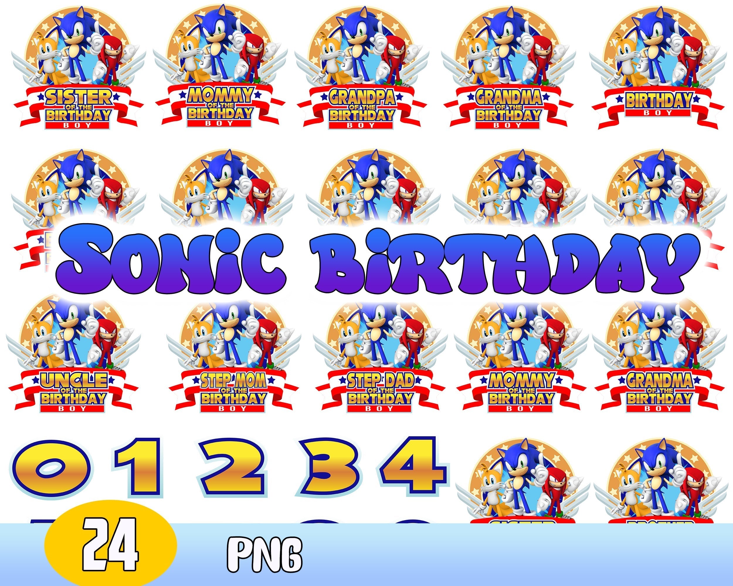 Sonic The Hedgehog Digital File PNG Transparent Background Party Birth