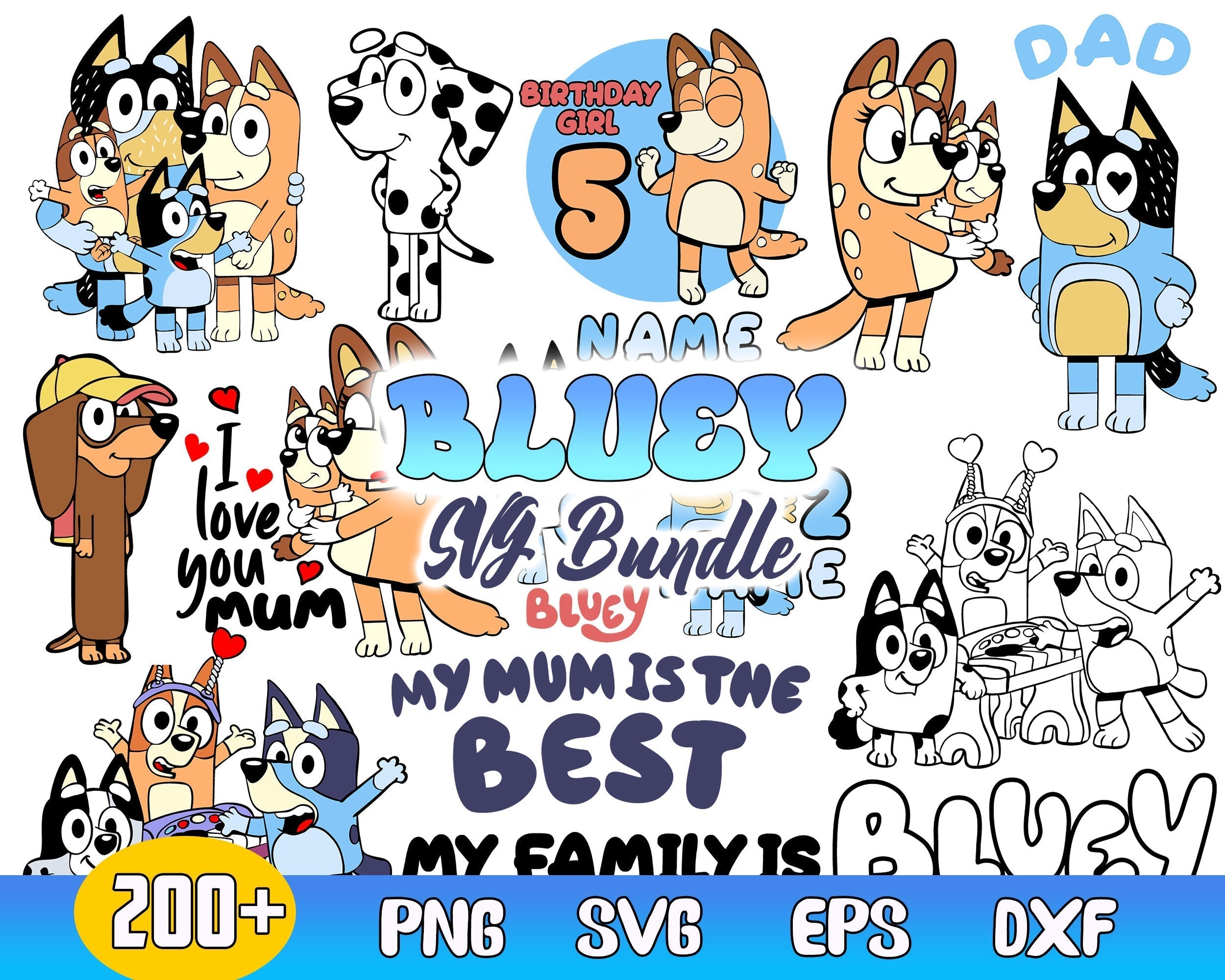 Bluey svg bundle - Digital download