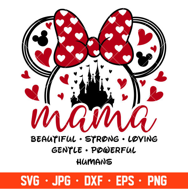 Mama Heart Minnie Mouse Svg, Free Svg, Daily Freebies Svg, Cricut, Sil