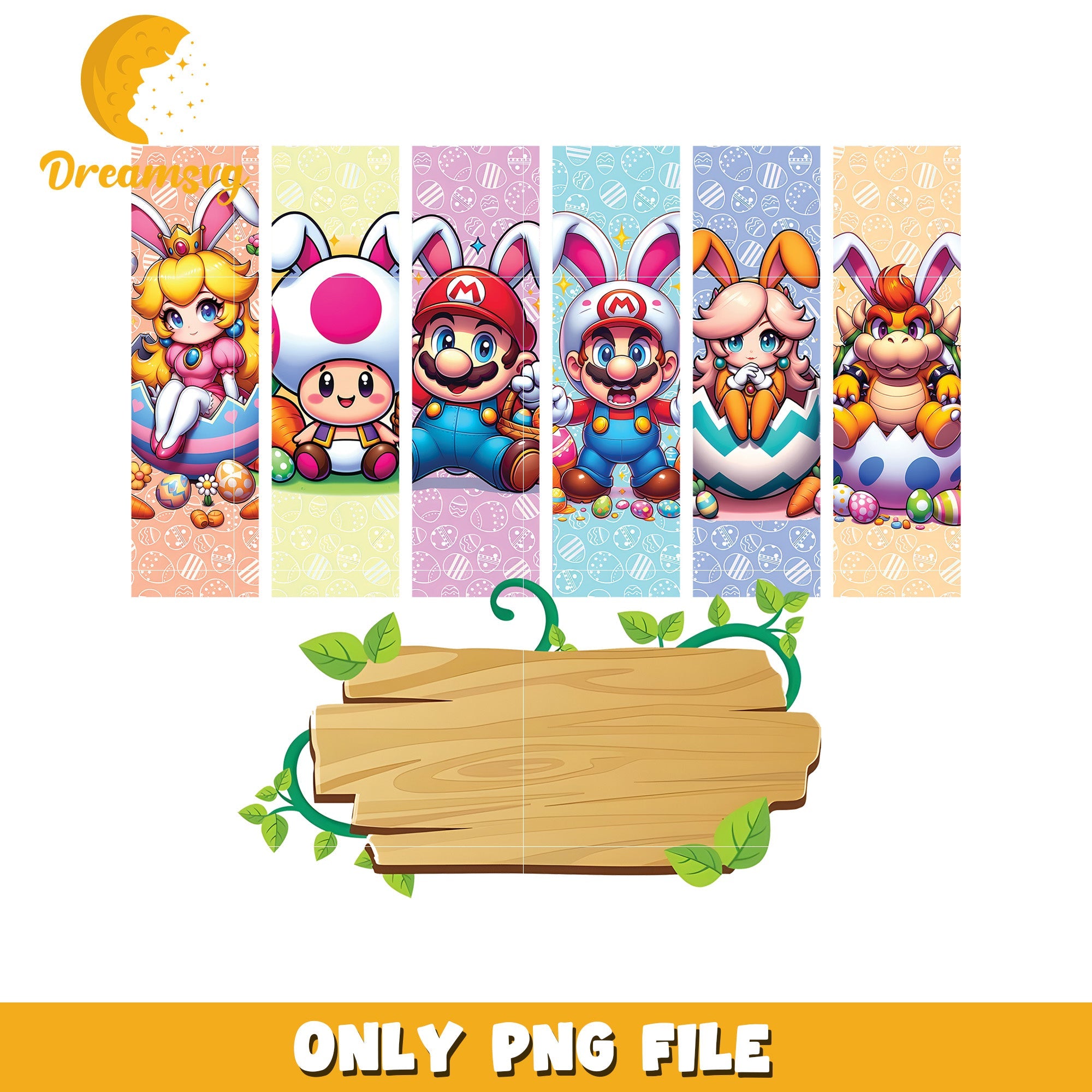 Mario Easter PNG Cute Bunny Characters