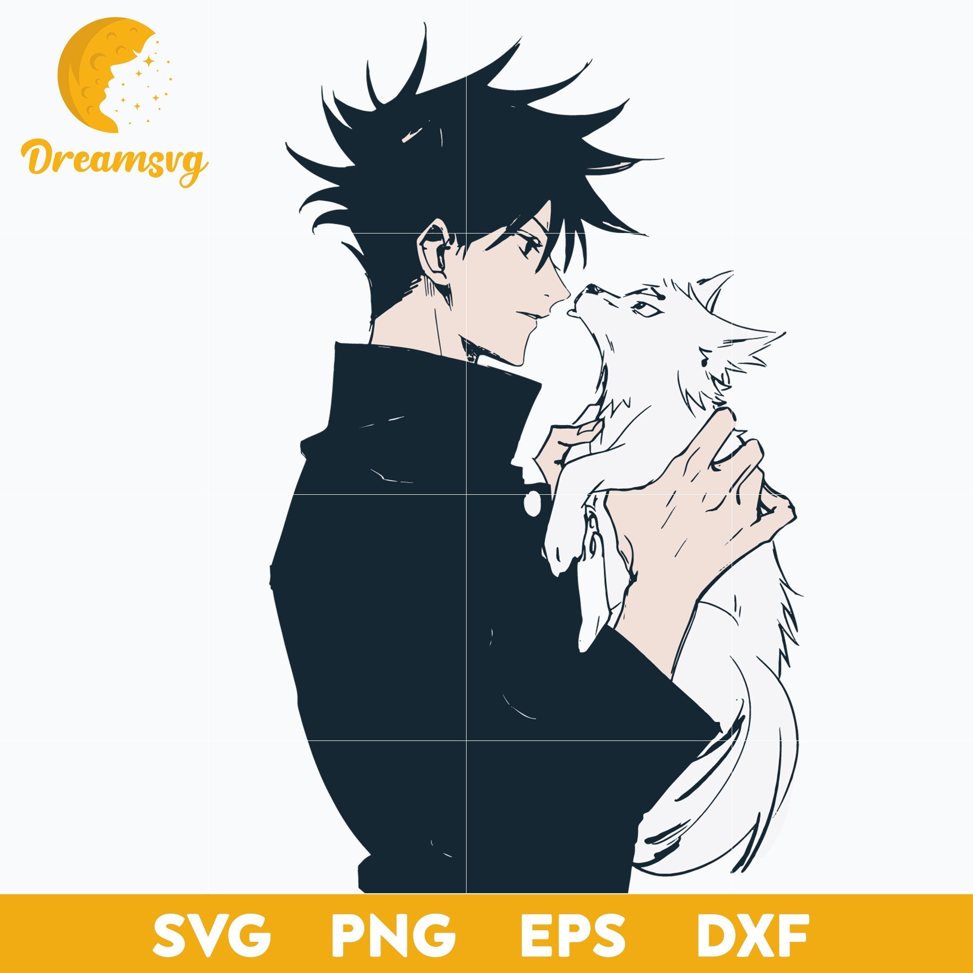 Megumi Fushiguro And Divine Dog Svg, Love Anime Svg, Anime Manga Svg,