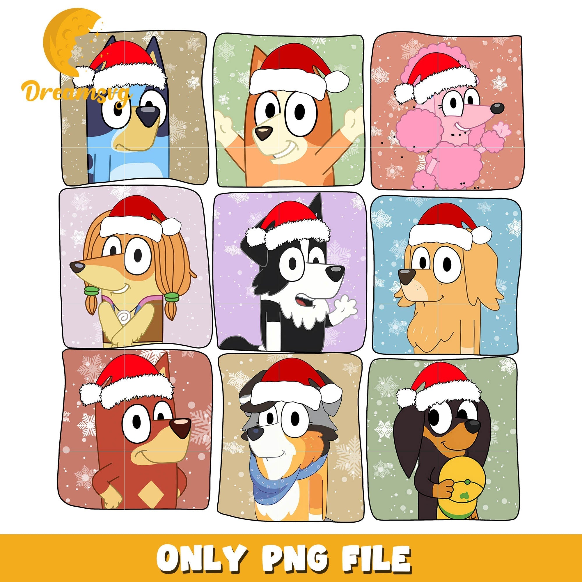 Merry christmas bluey chilli png, bluey and chilli png