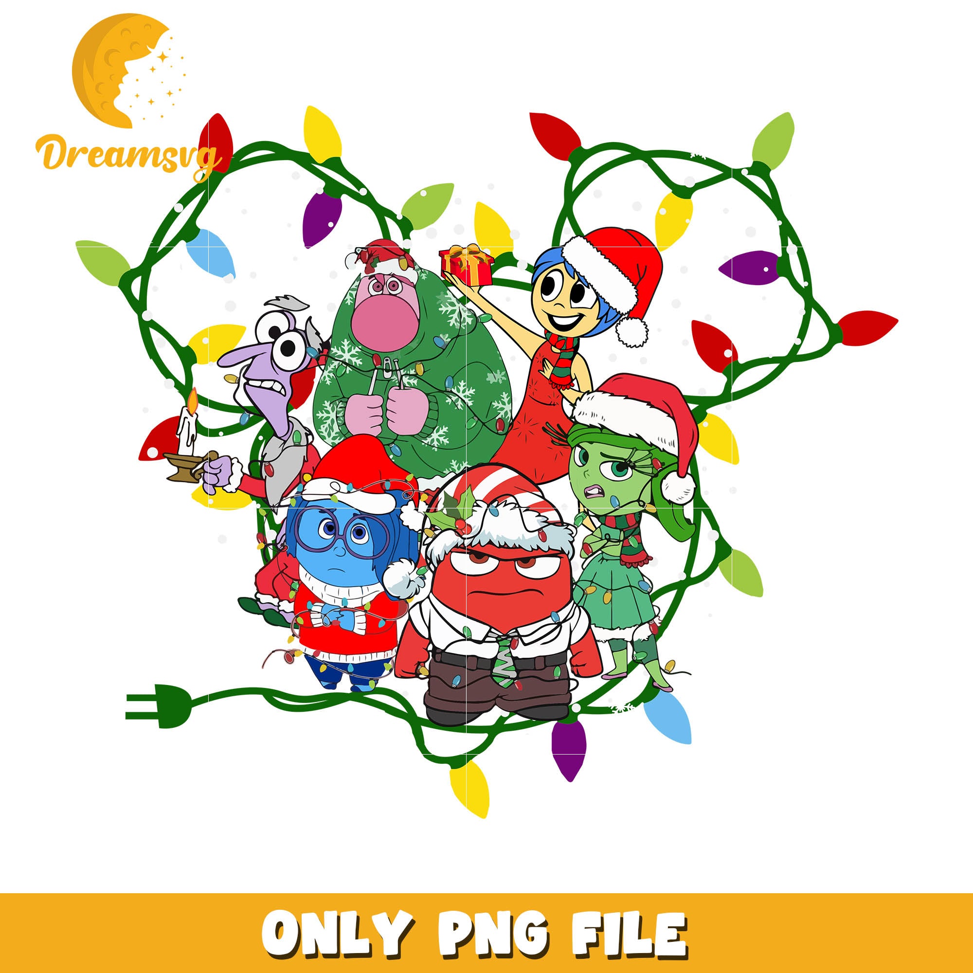 Merry christmas inside out 2 png, inside out characters png