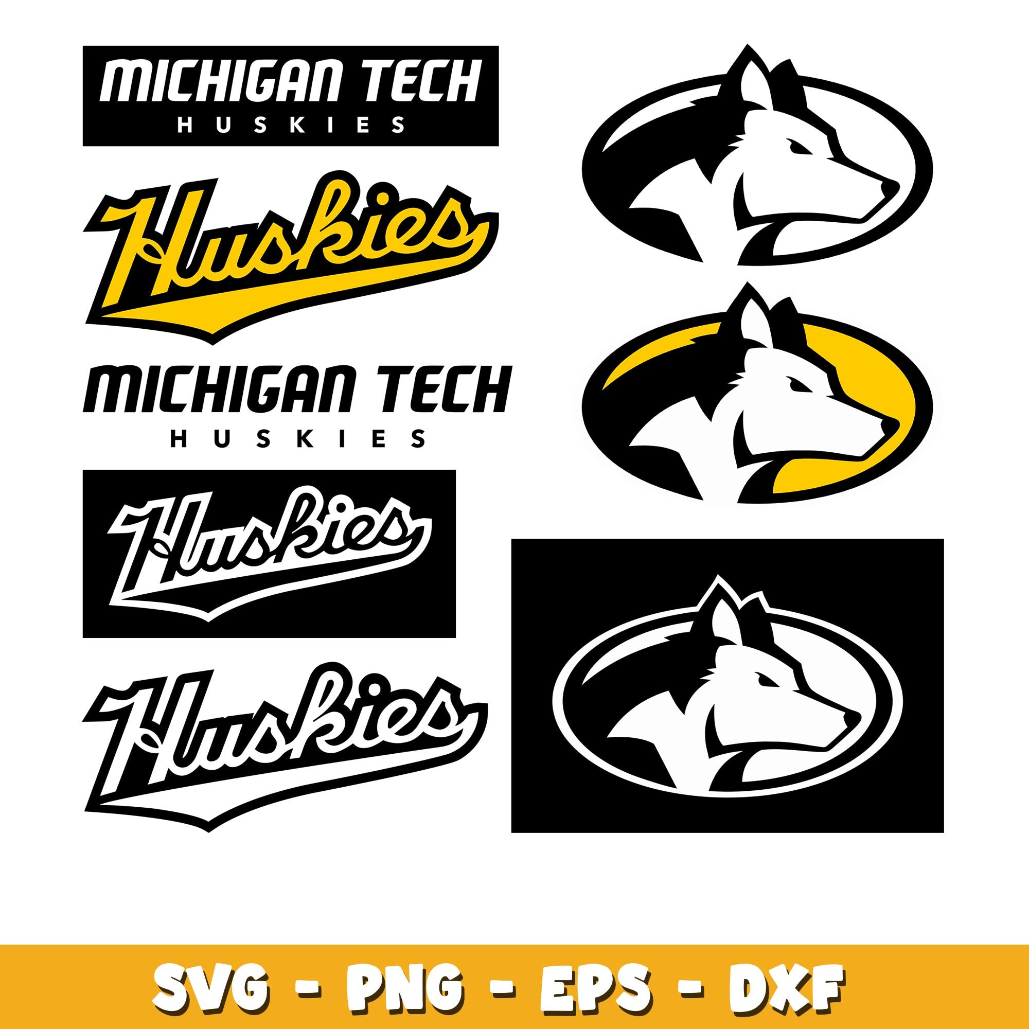 Michigan Tech Huskies Bundle svg, Michigan Tech Huskies logo svg, ncaa