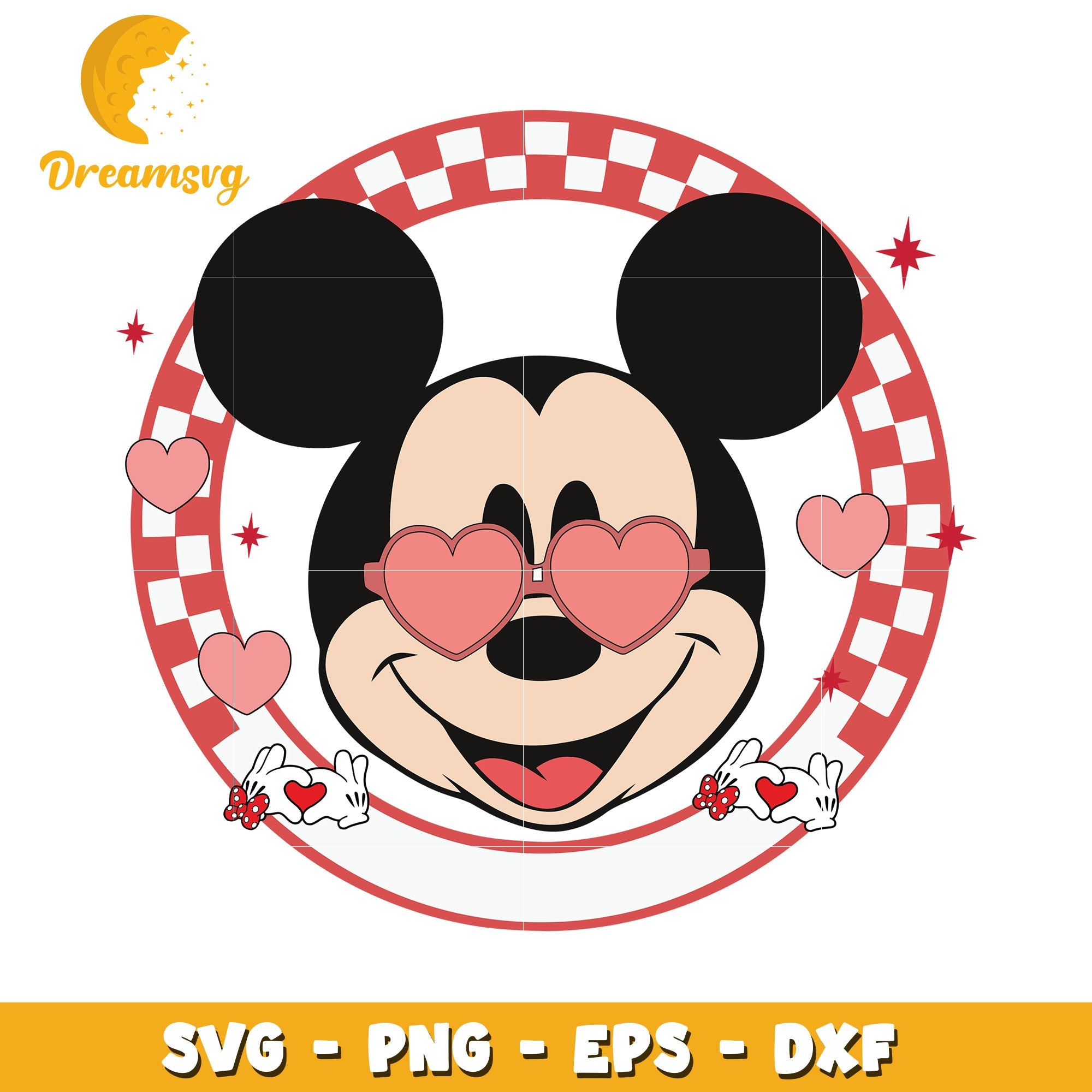 Mickey Mouse Love SVG Graphic for Valentine's Day Crafts and Decor