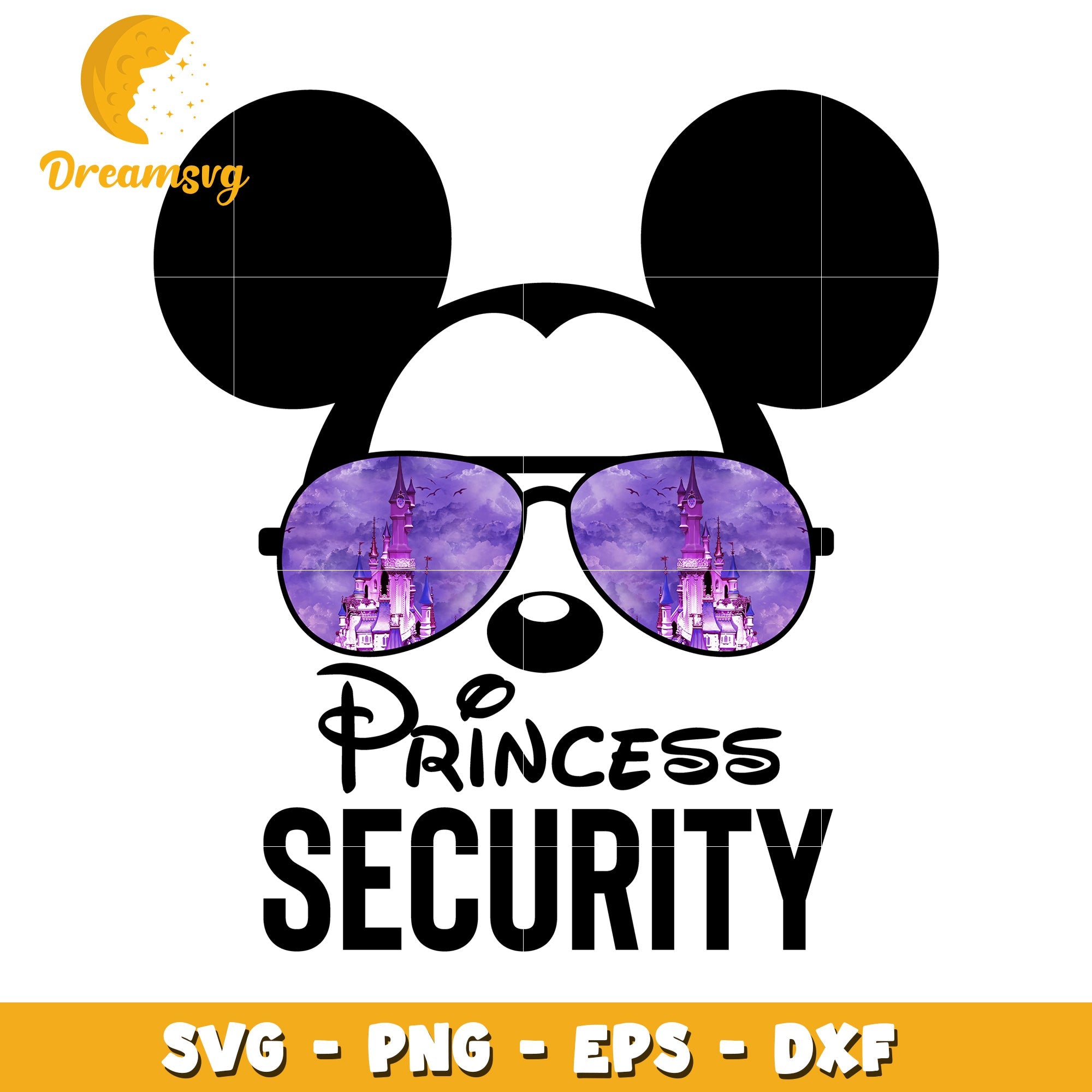 Mickey Mouse Princess Security SVG PNG EPS DXF