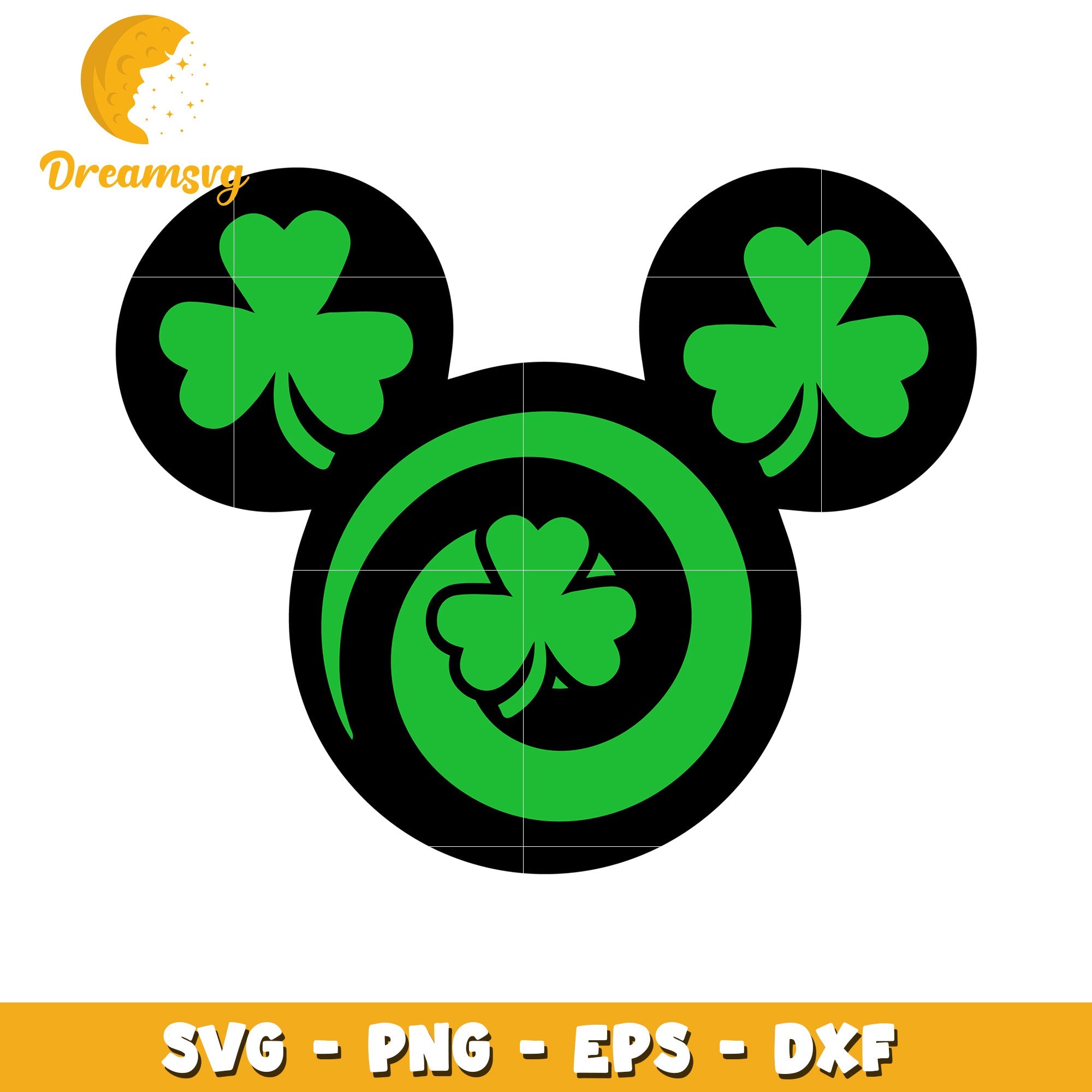 Mickey Mouse Shamrock SVG Design for St Patrick's Day Crafts – Printy ...