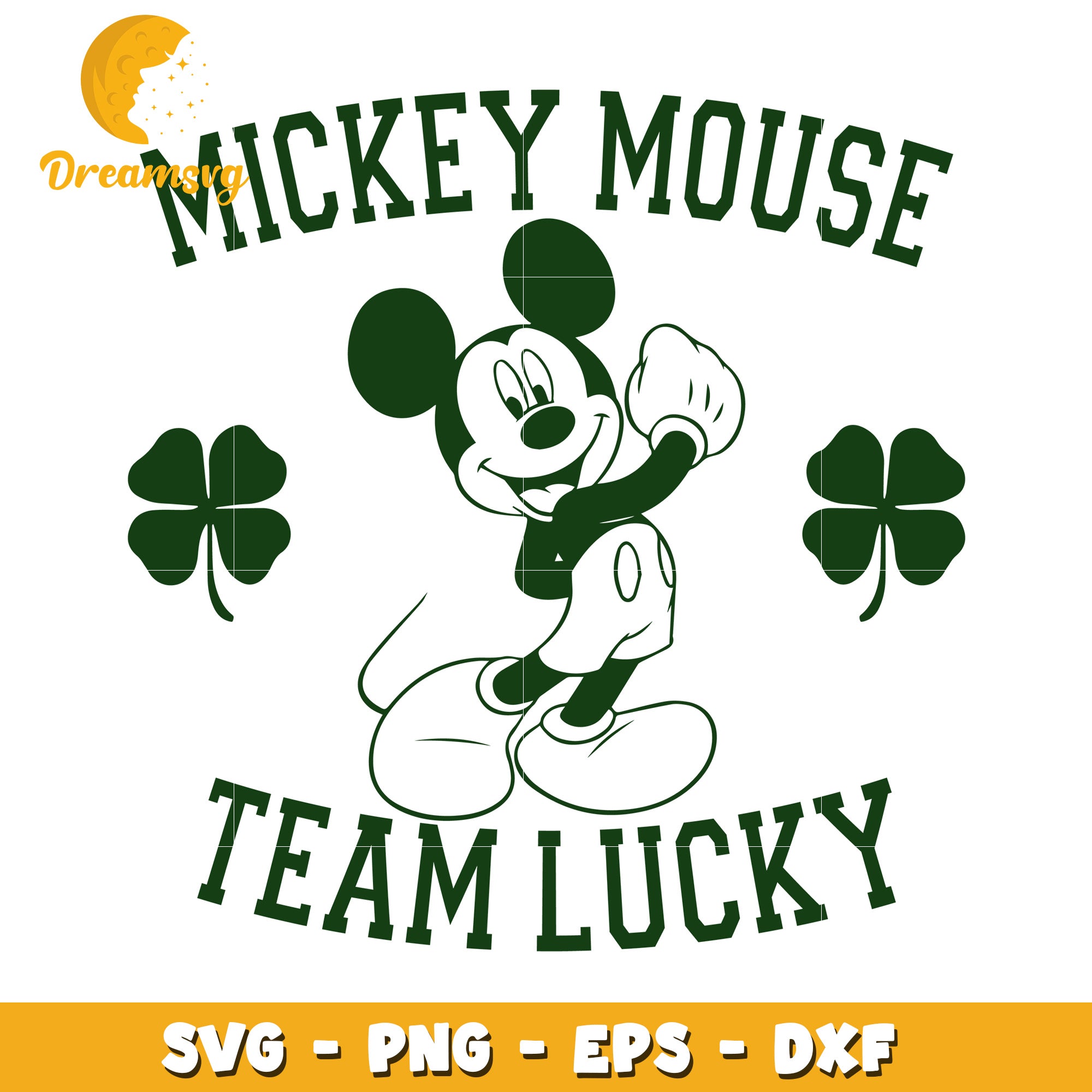 Mickey Mouse Team Lucky SVG PNG EPS DXF