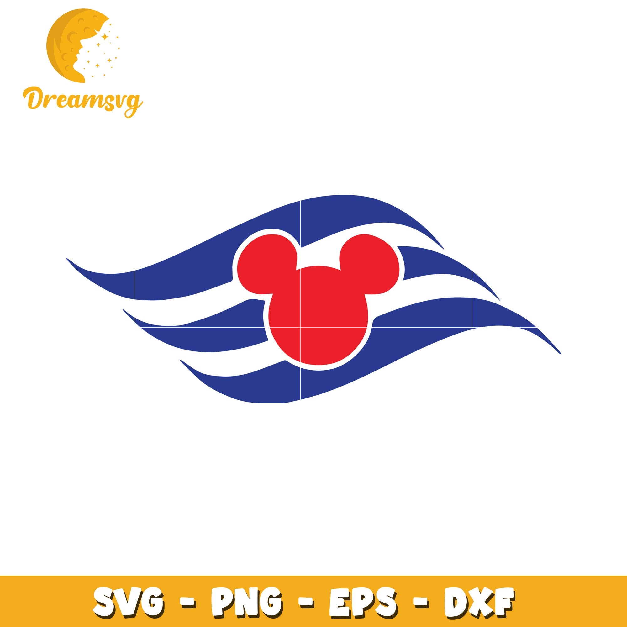 Mickey Mouse Waves SVG PNG EPS DXF