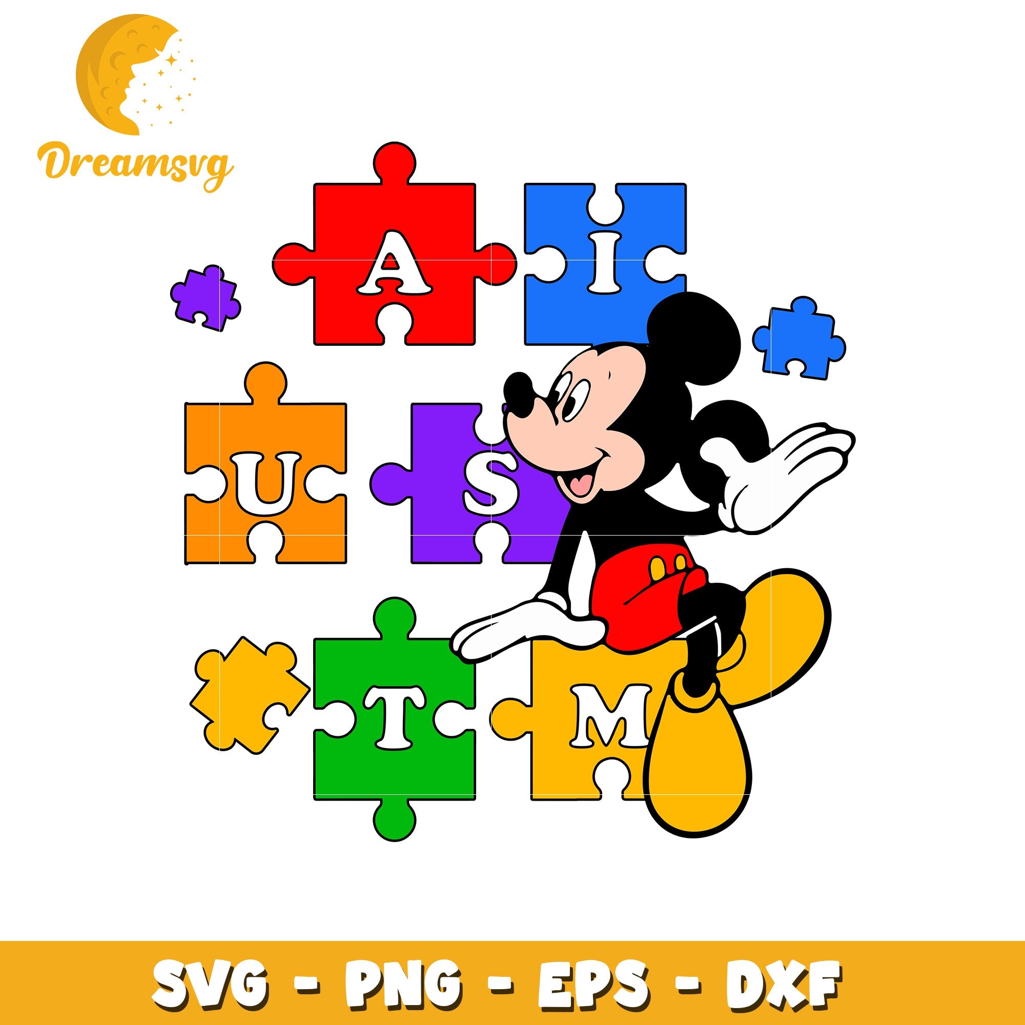 Mickey character autism awareness svg, autism awareness svg, cartoon s