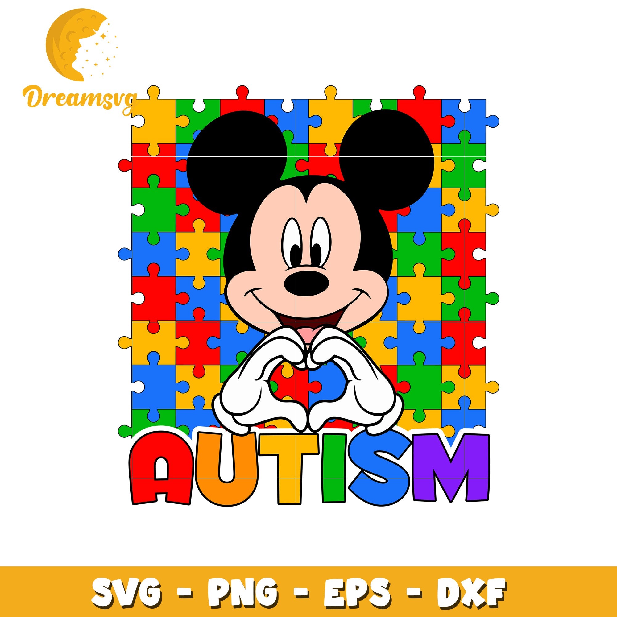 Mickey mouse heart hand svg, autism awareness svg, mickey svg