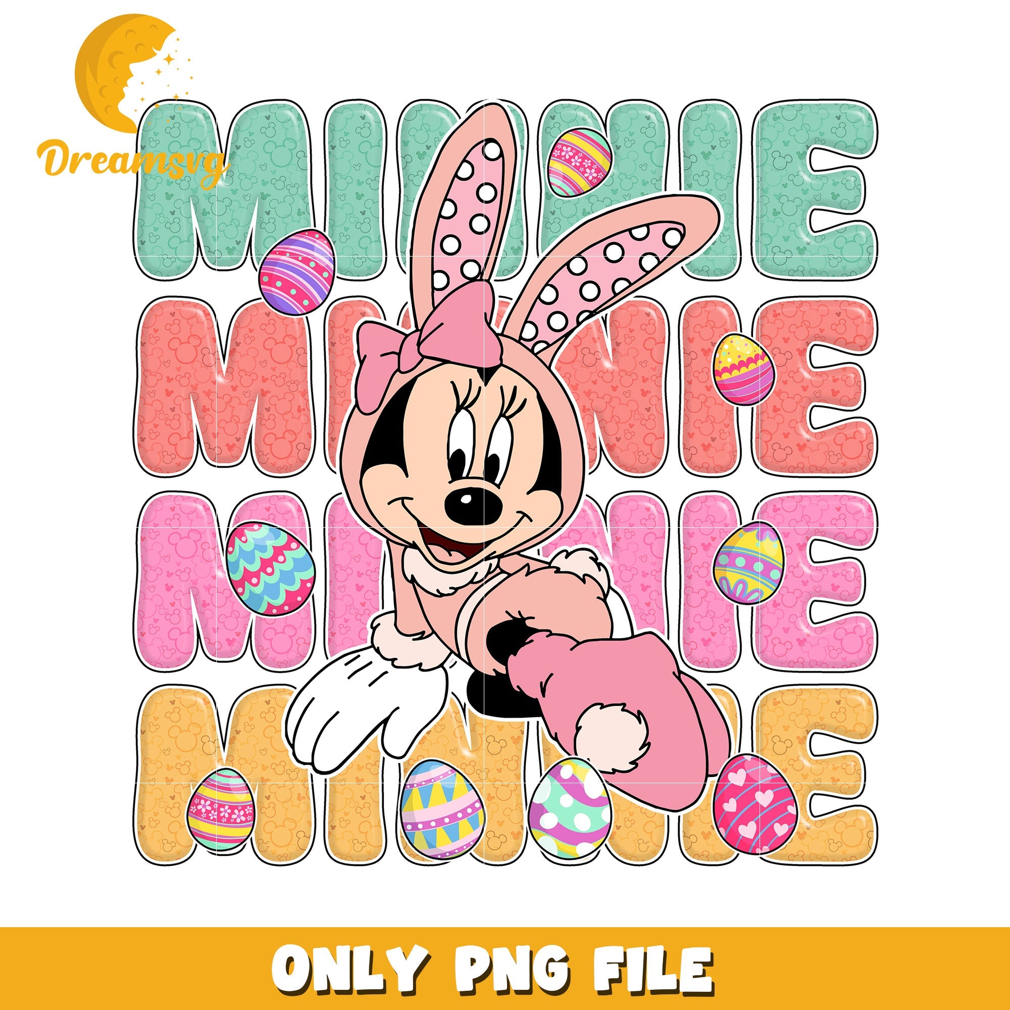 Minnie Mouse Easter Bunny PNG Sublimation Design