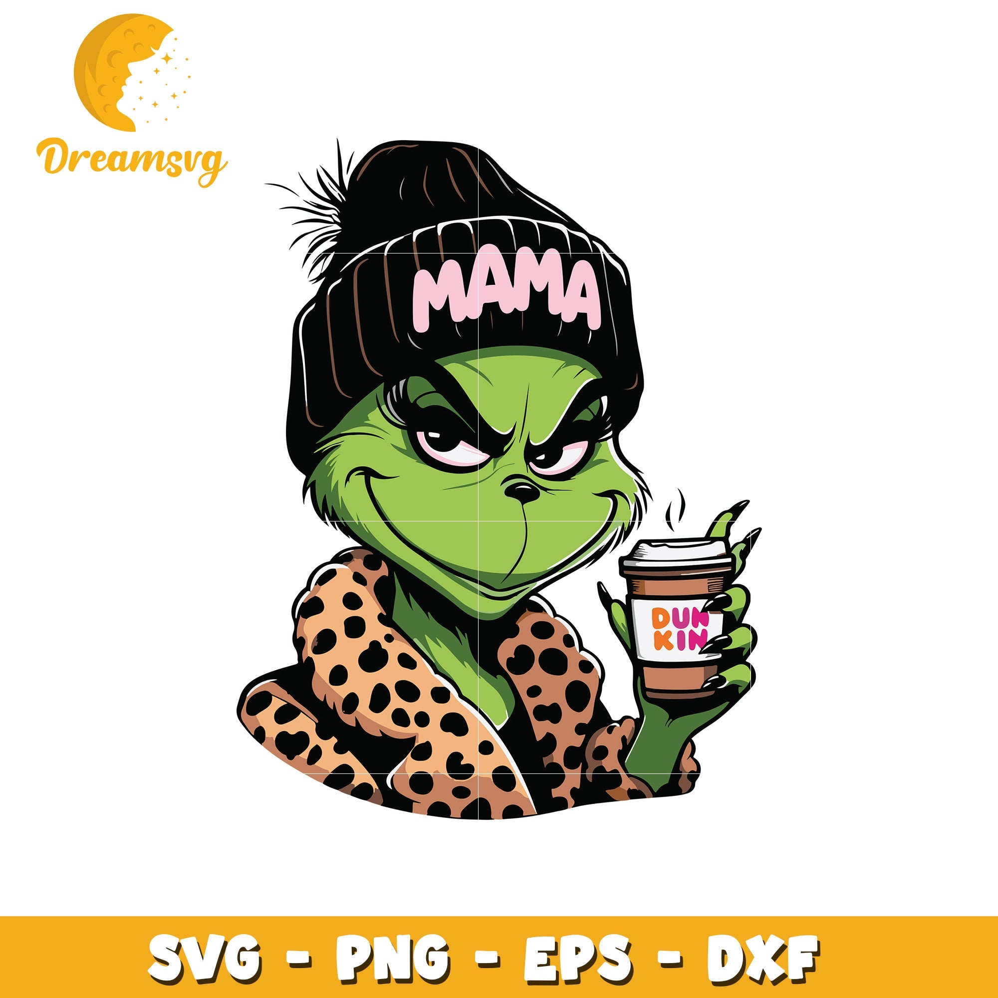 Miss grinch leopard pattern svg, the grinch svg, coffee svg