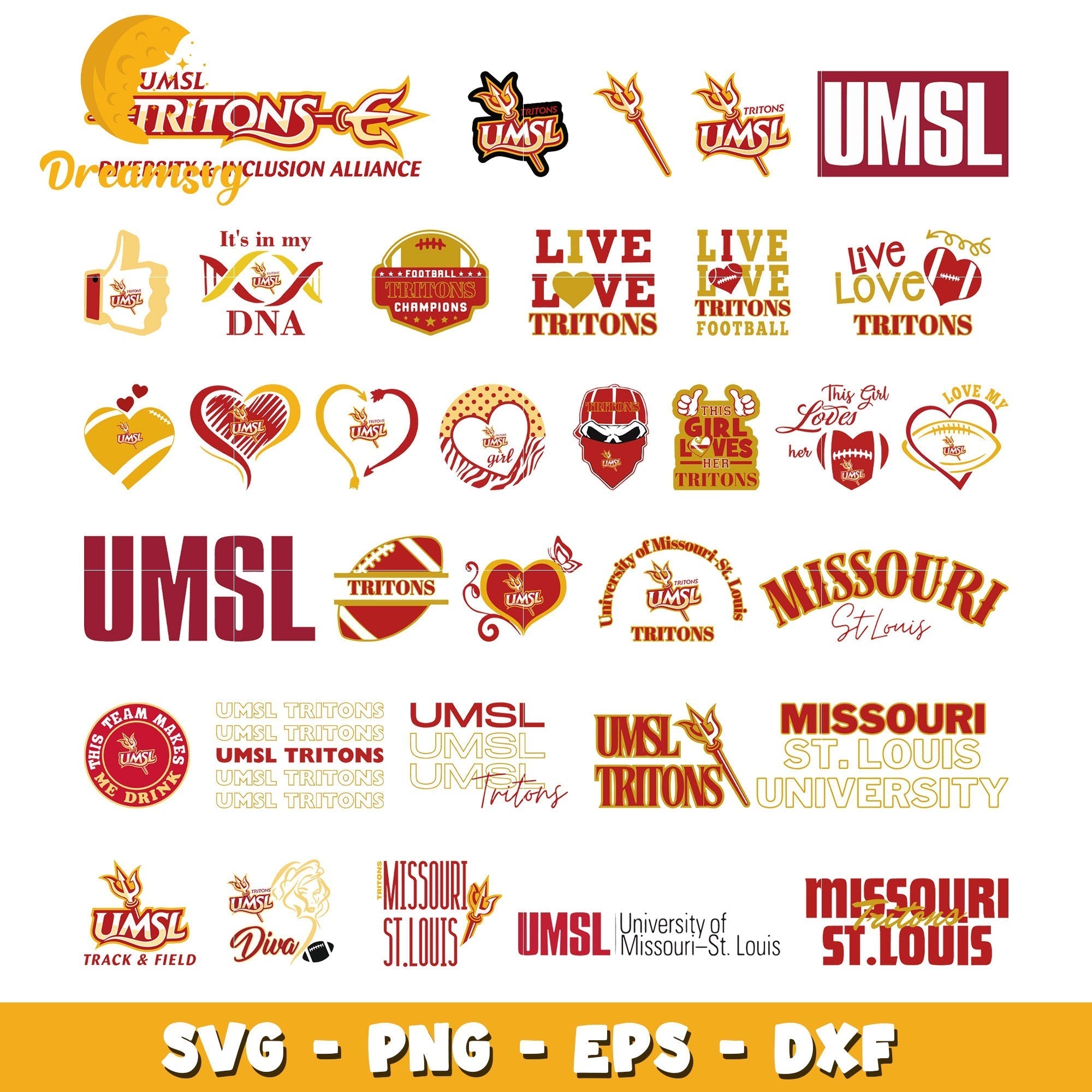 Umsl tritons logo ncaa design bundle svg, umsl triton svg