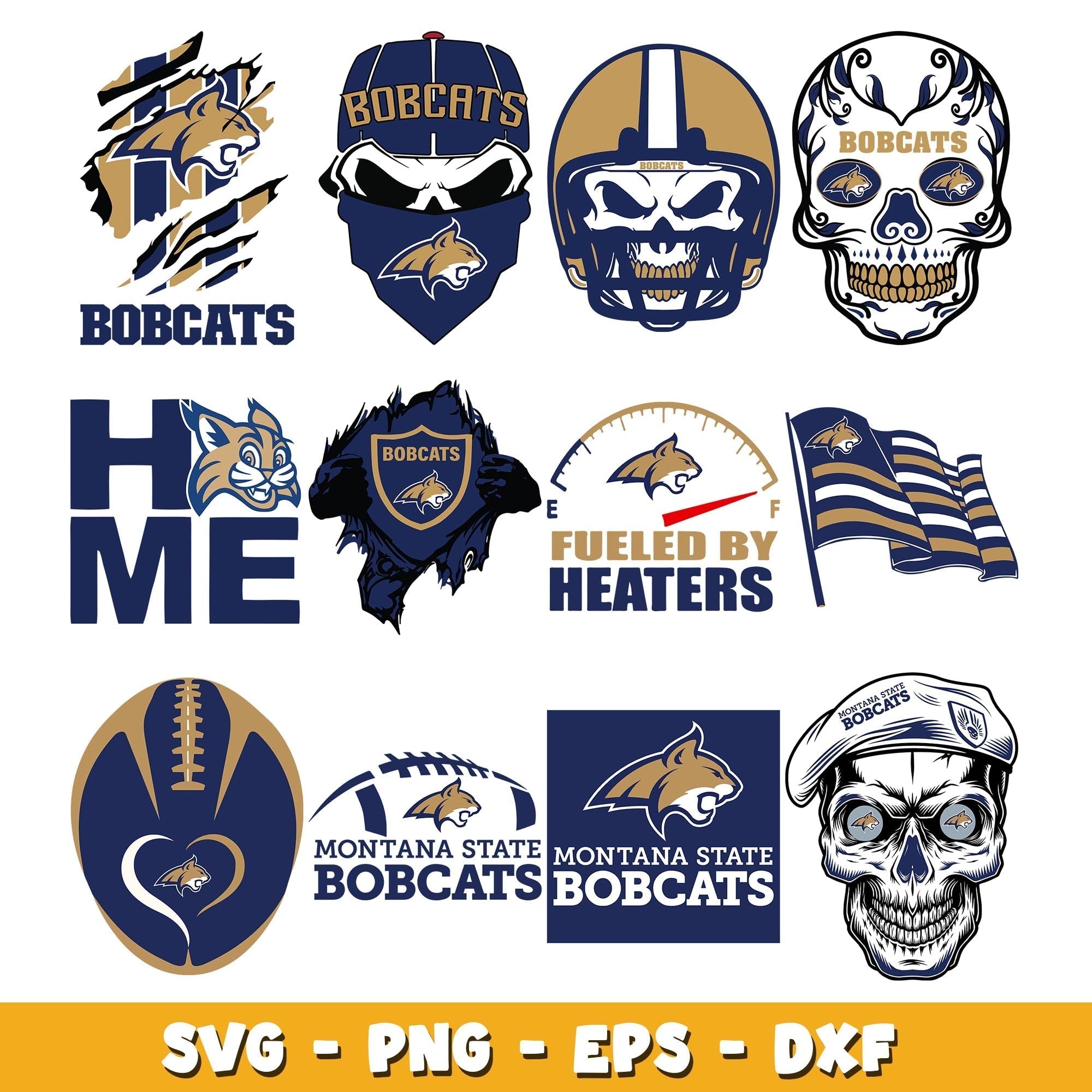 Montana state bobcats Skull Bundle svg, Montana state bobcats logo svg