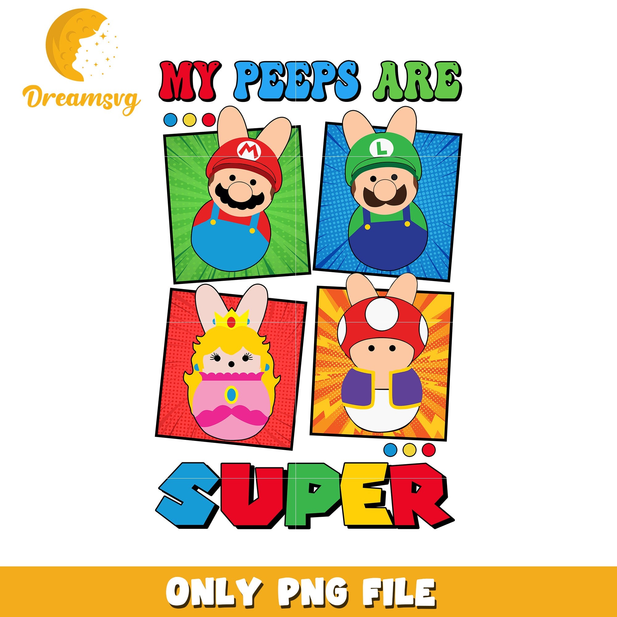 My Peeps Are Super Fun Character PNG Graphic Design