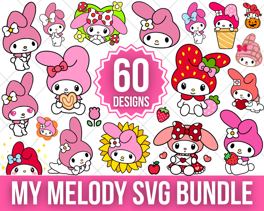My Melody SVG Bundle, My Melody Clipart for Cricut & Silhouette, My Me