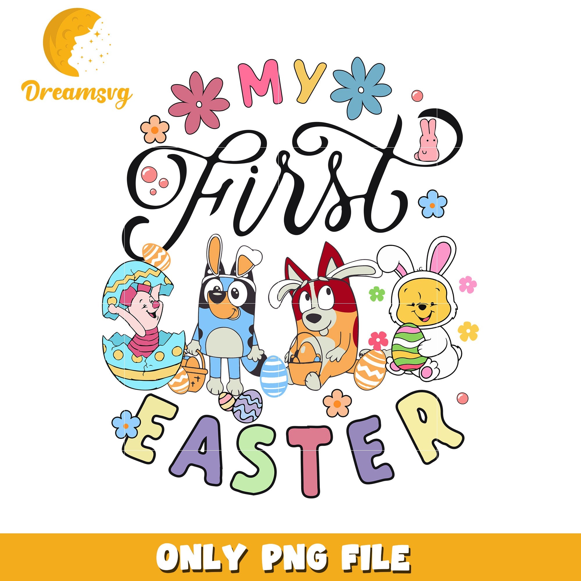 My first easter png, easter egg png, bluey cartoon png