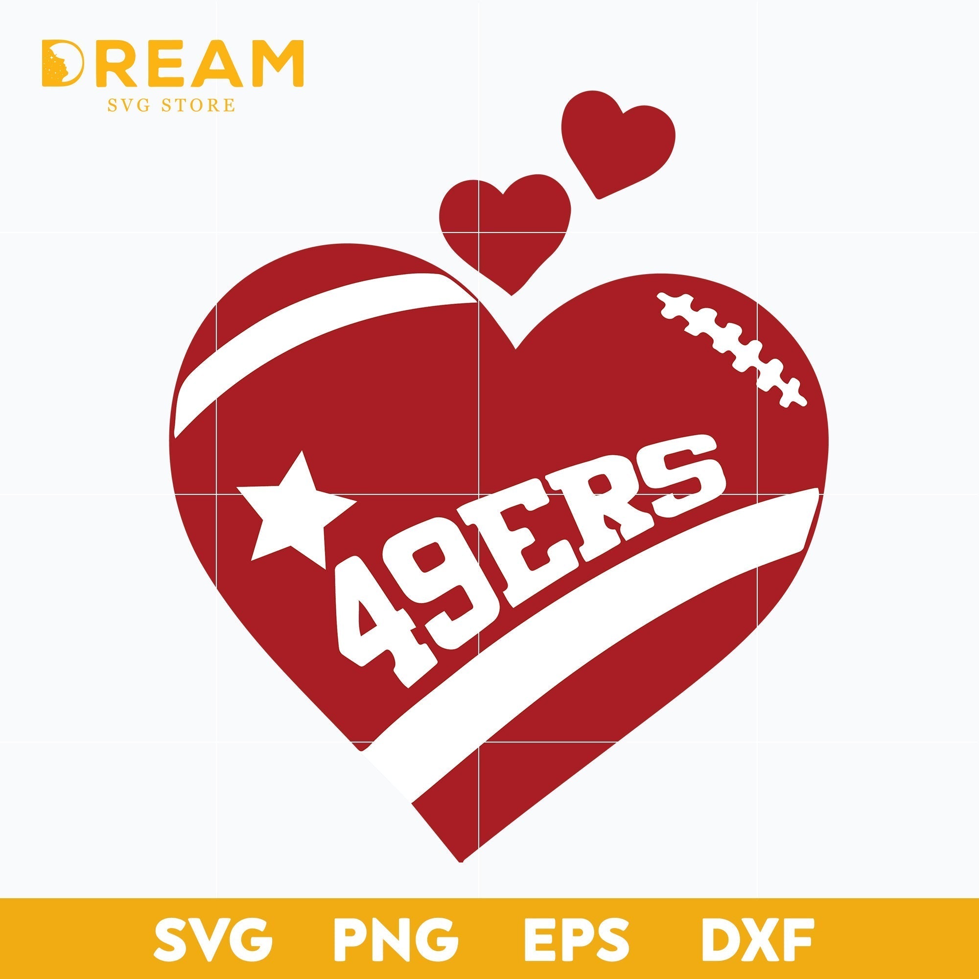 San francisco 49ers heart svg, 49ers heart svg, Nfl svg, png, dxf, eps