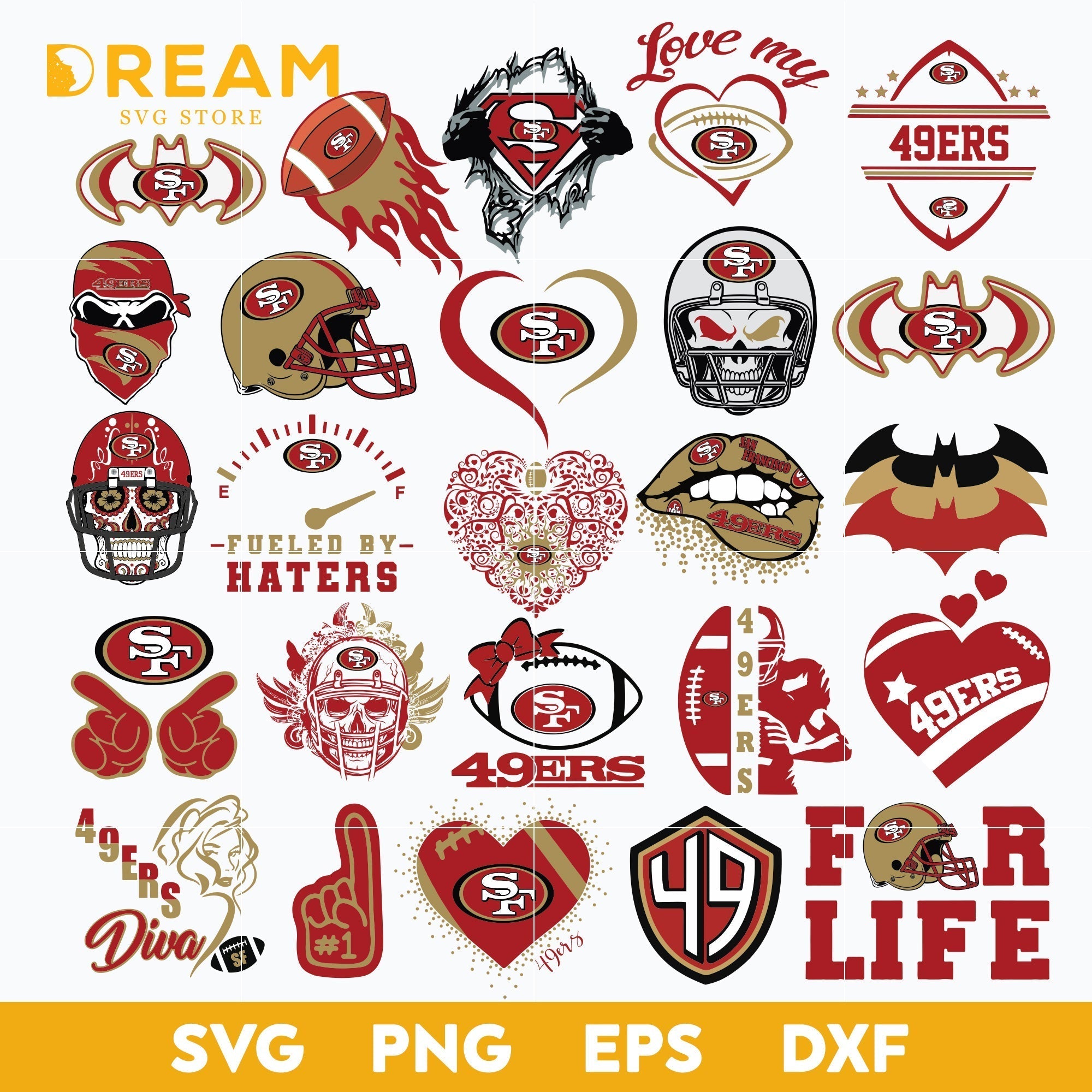 San francisco 49ers bundle svg, 49ers bundle svg, Nfl svg, png, dxf, e