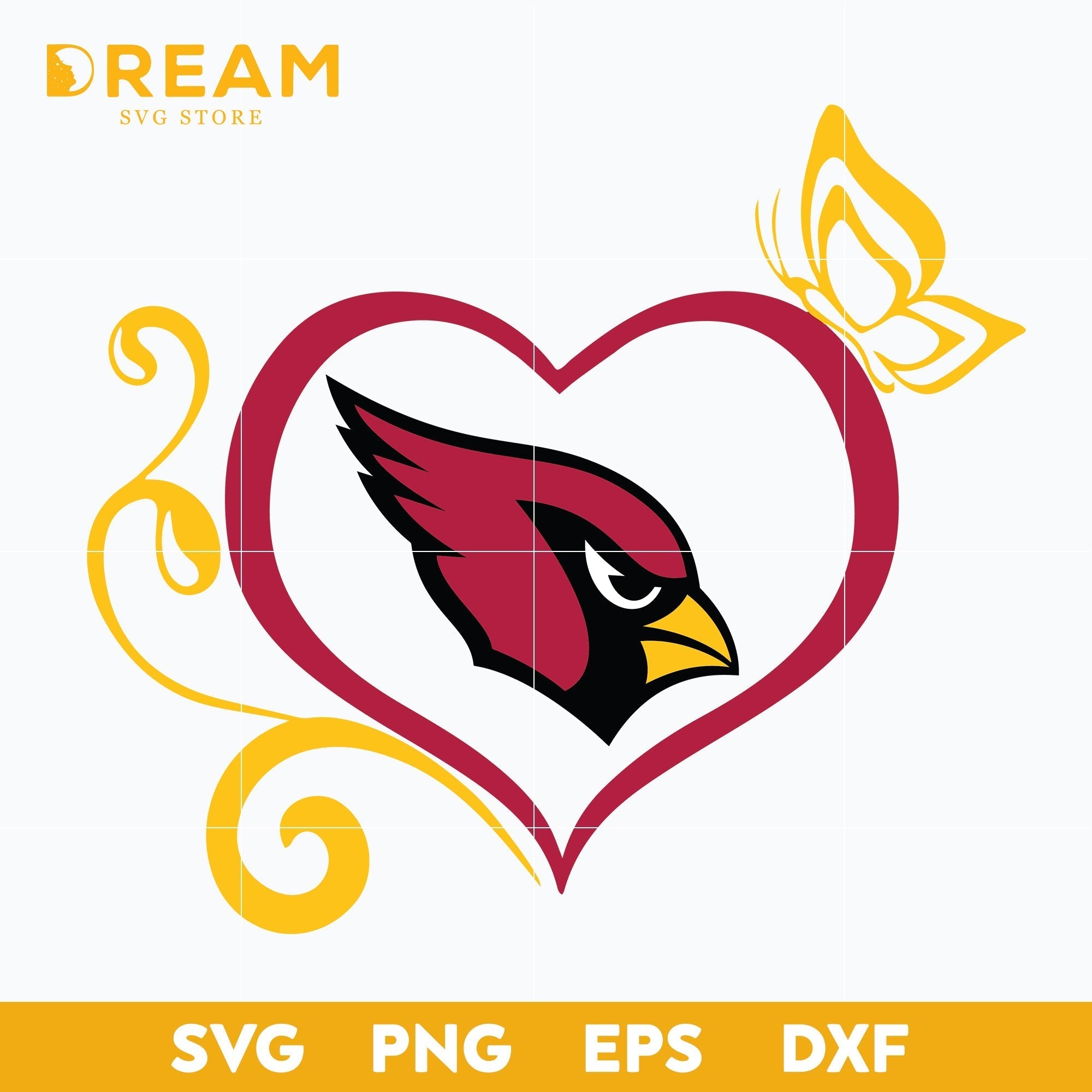 Arizona Cardinals heart svg, Cardinals heart svg, Nfl svg, png, dxf, e